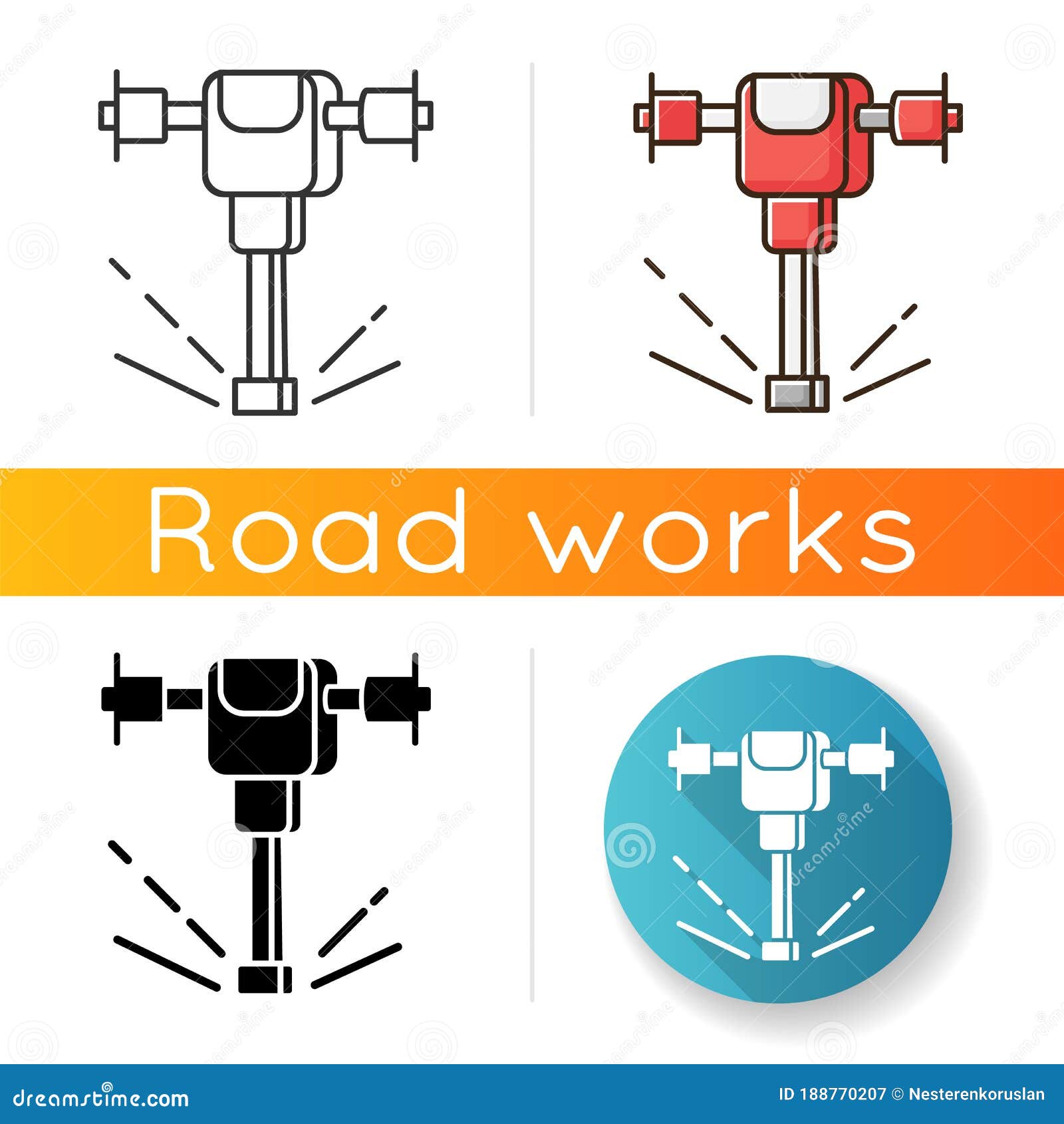 Pneumatic Road Compactor Icon Cartoon Vector | CartoonDealer.com #76783225