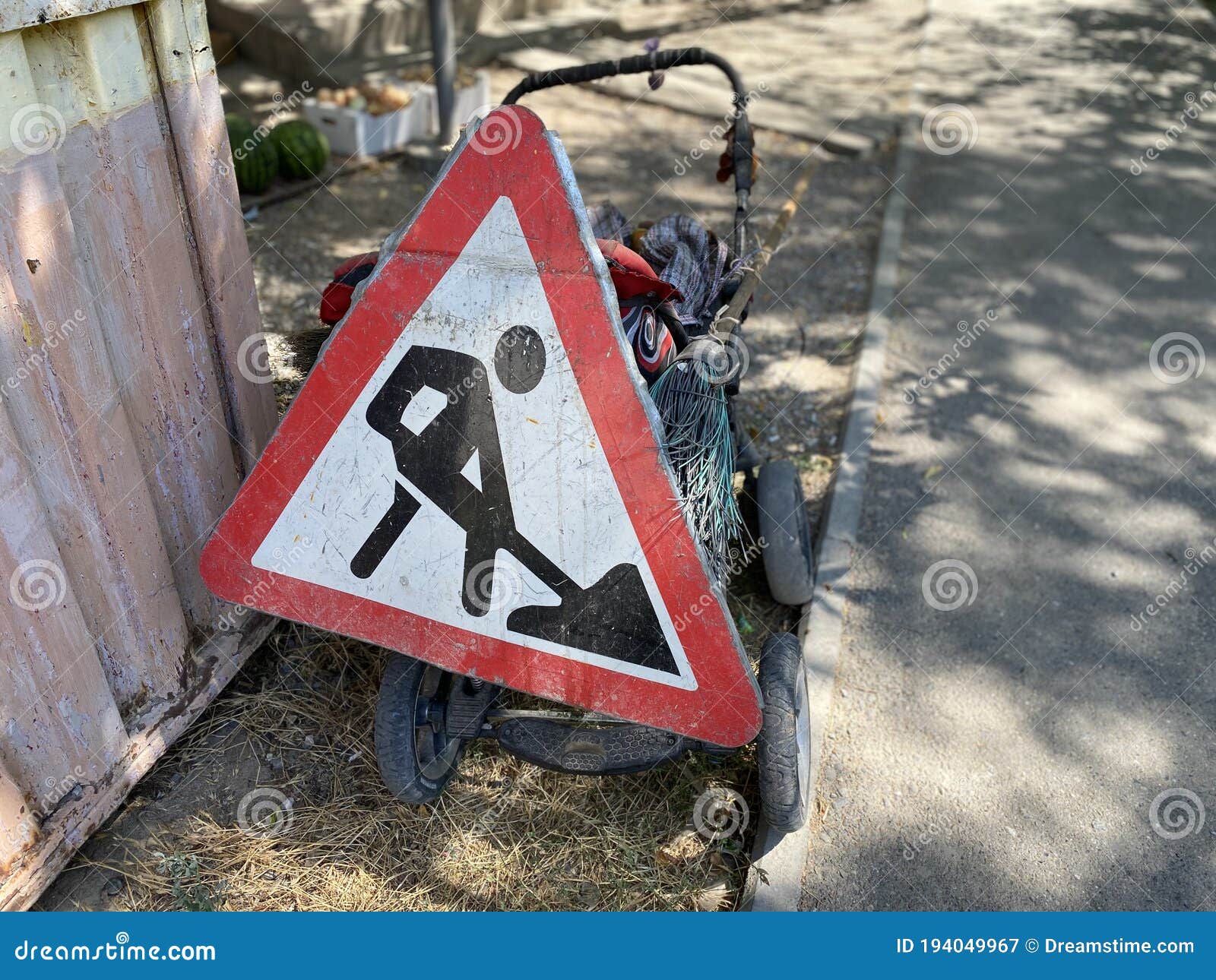 Road works in progress stock image. Image of street - 194049967