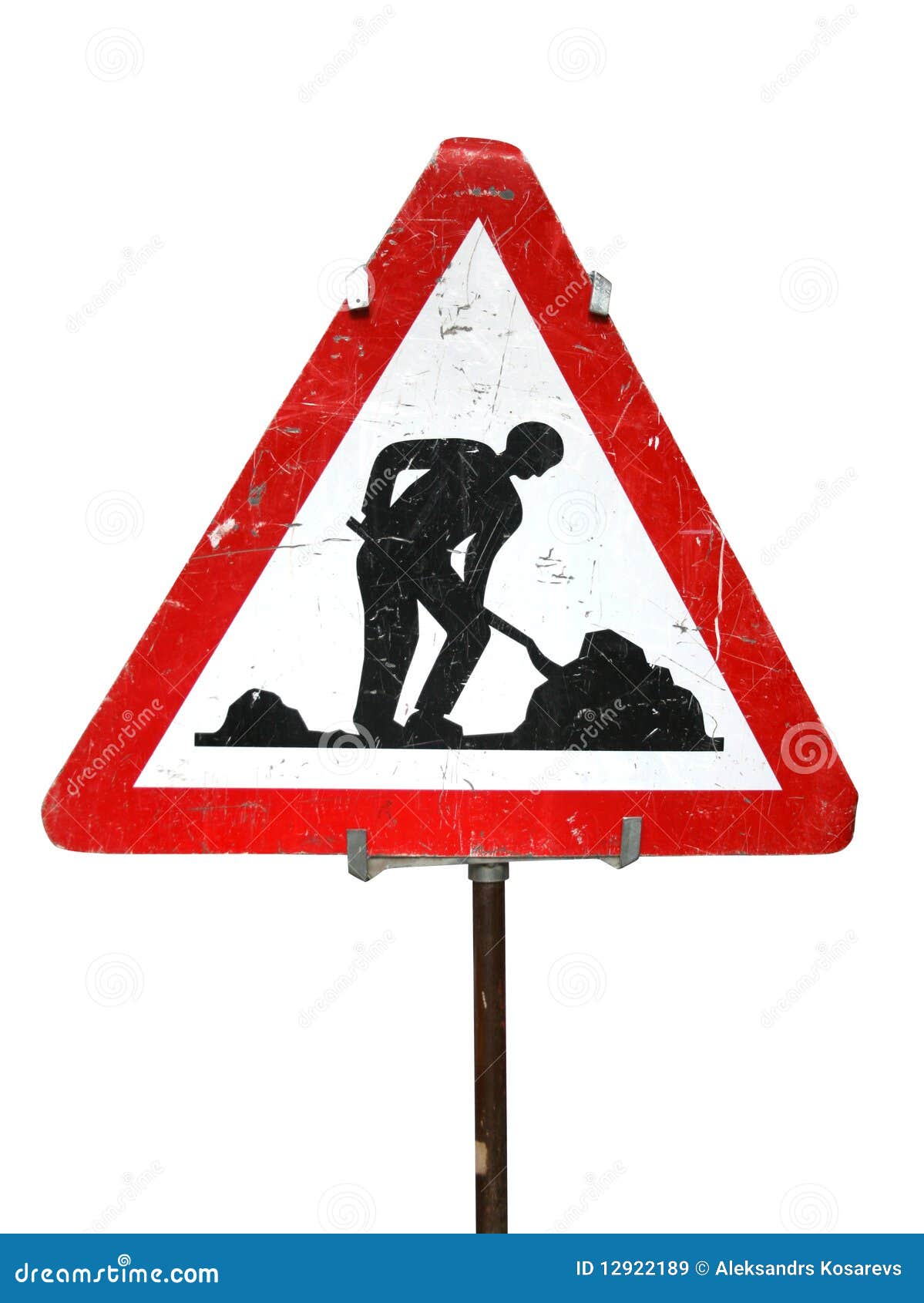 Road Works. Road Signs Informing About A Change In Traffic Organization ...