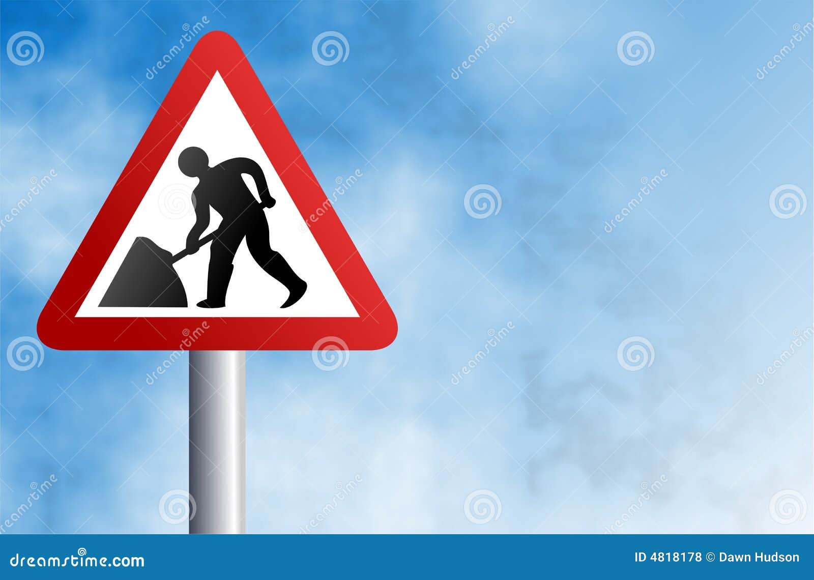 Road works sign stock illustration. Illustration of graphic - 4818178
