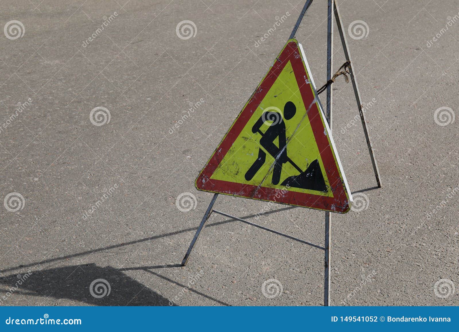Road Works Sign for Construction Works in Progress Stock Photo - Image ...