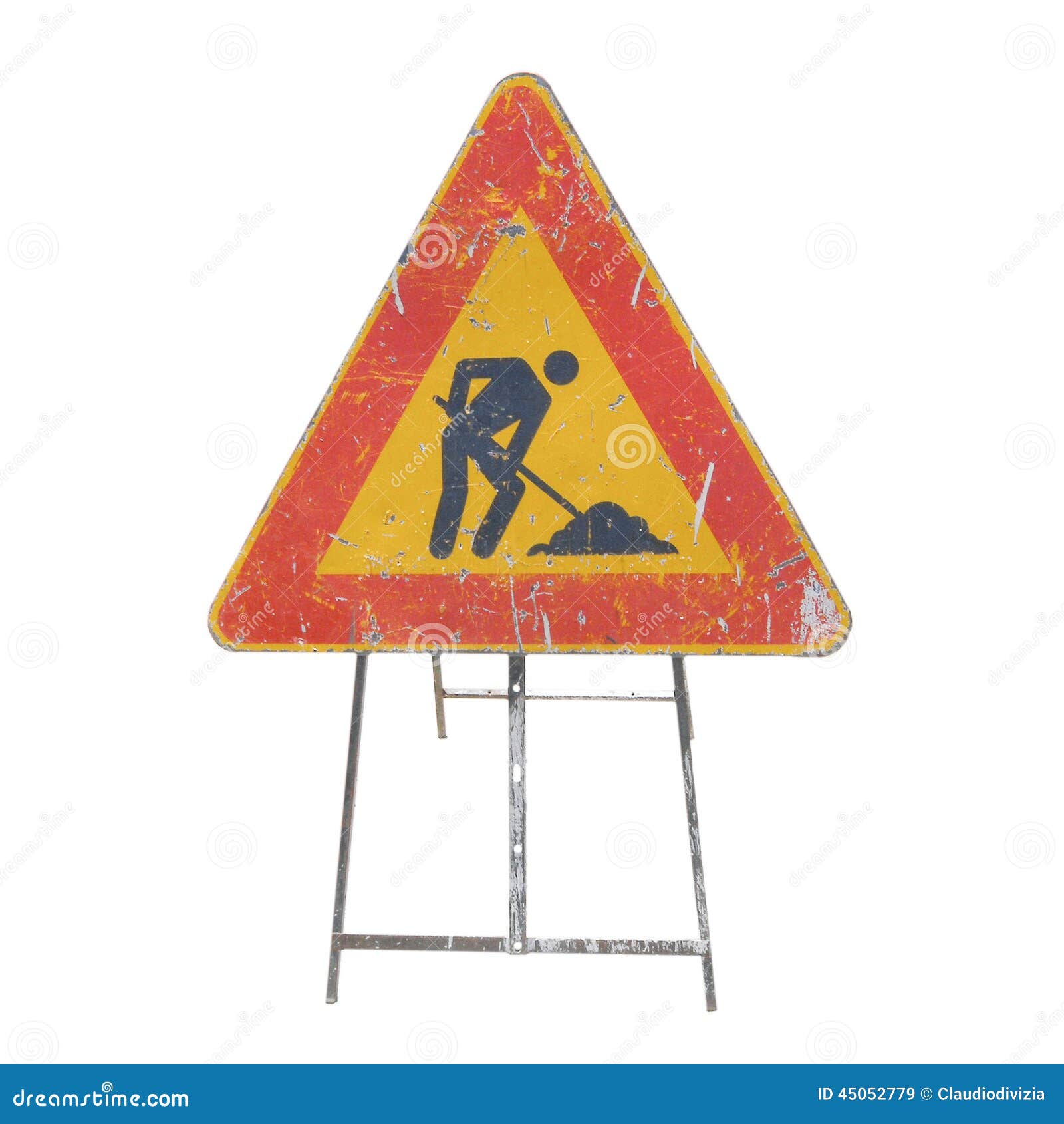 Road works sign stock image. Image of works, signal, traffic - 45052779