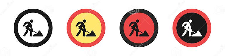 Road Works Sign Vector Icon. Construction Warning Sign. Construction ...