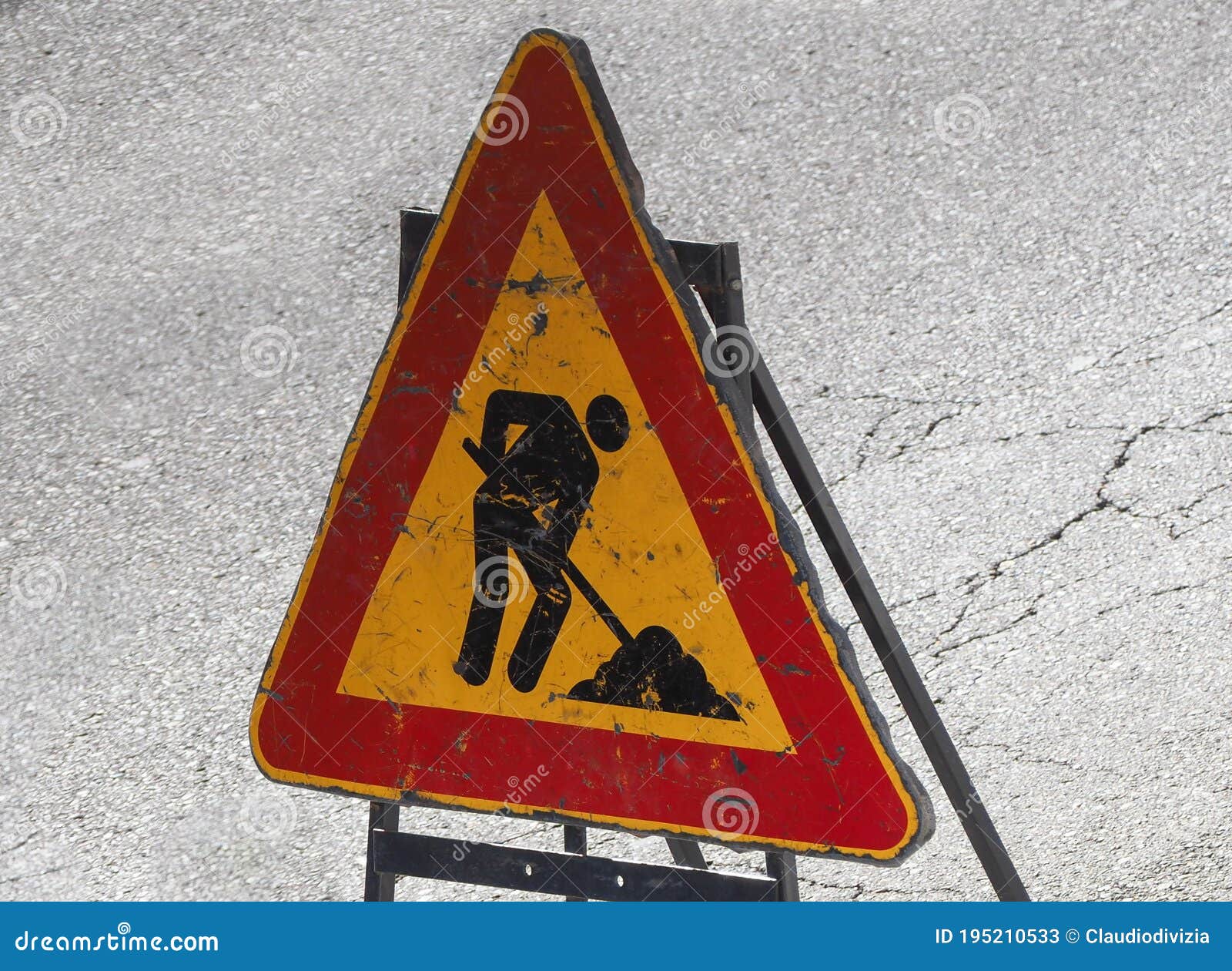 Road works sign stock image. Image of sign, safety, transit - 195210533