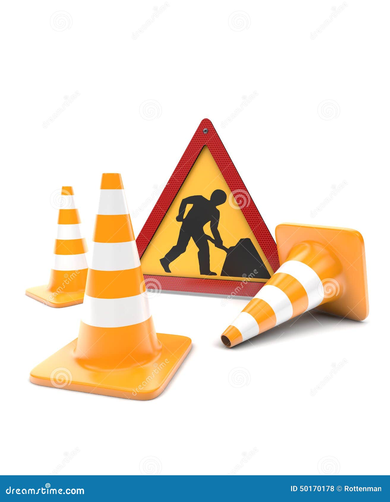 Road Works. Red Stop Sign. Restriction Of Movement And Traffic. Open ...