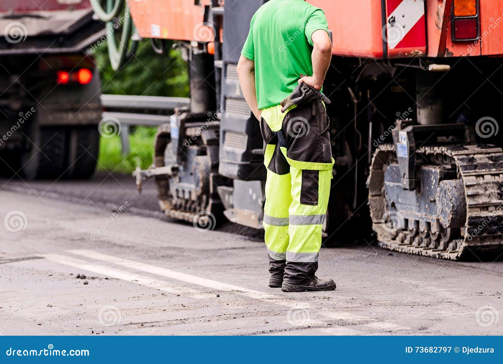 Road works. stock image. Image of journey, machine, safety - 73682797