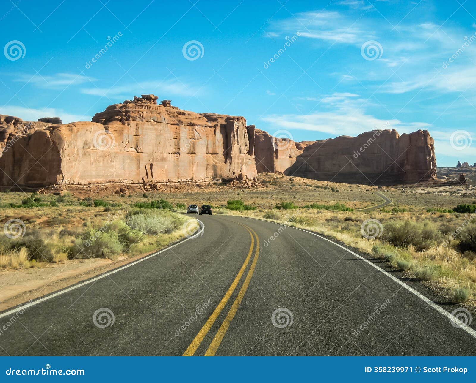 A Road with a Yellow Line Down the Middle Stock Image - Image of nature ...