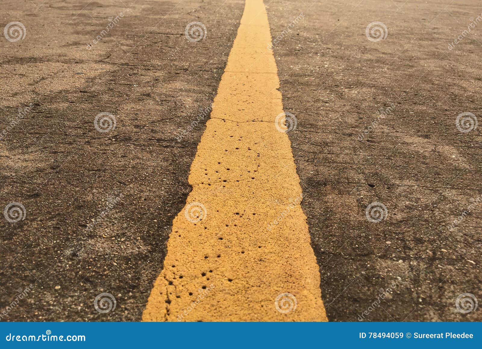 Road with Yellow Point the Way and Yellow Line Stock Image - Image of ...