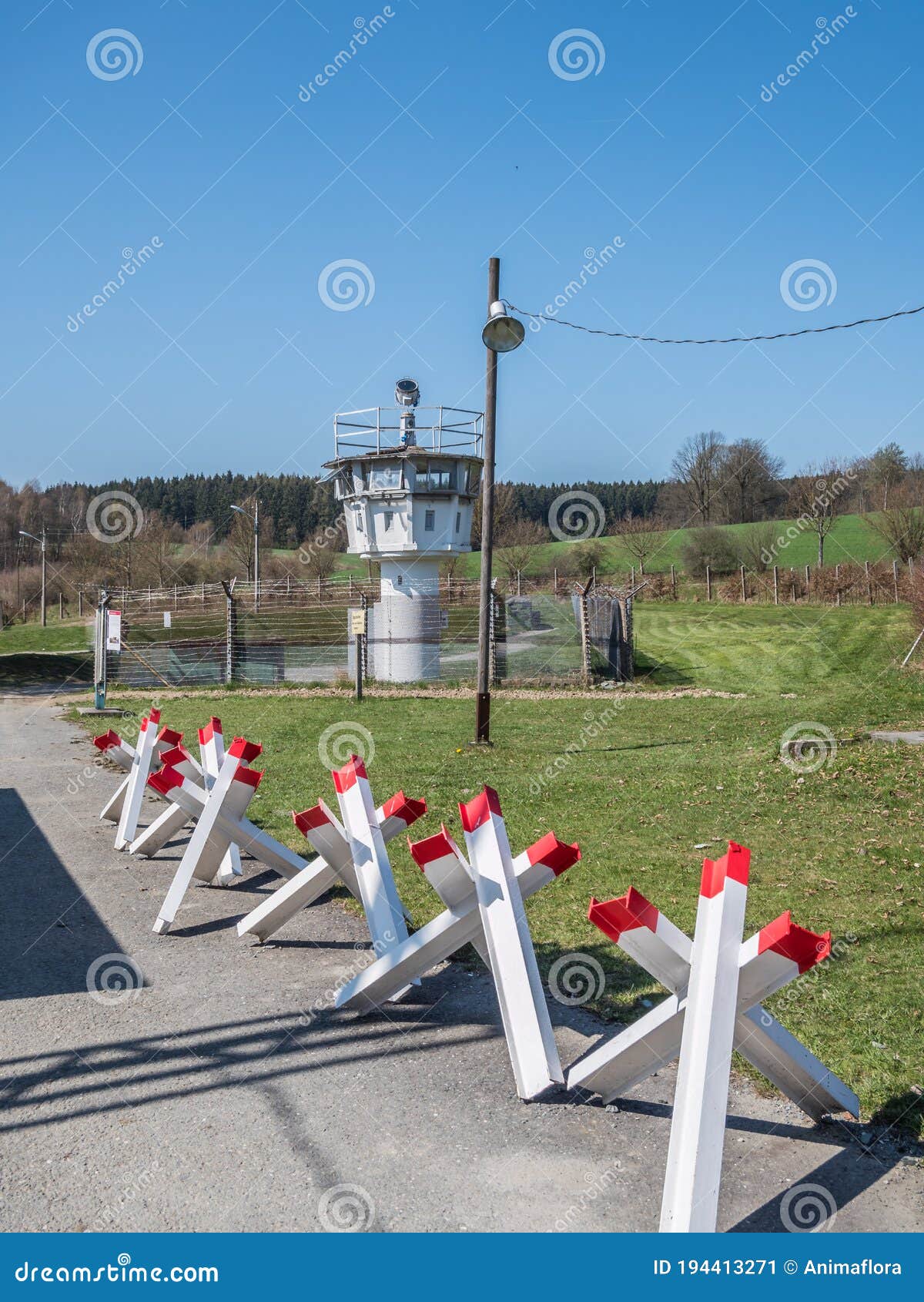 Roadblock With German Traffic Sign. Road Closed With A Barrier For ...
