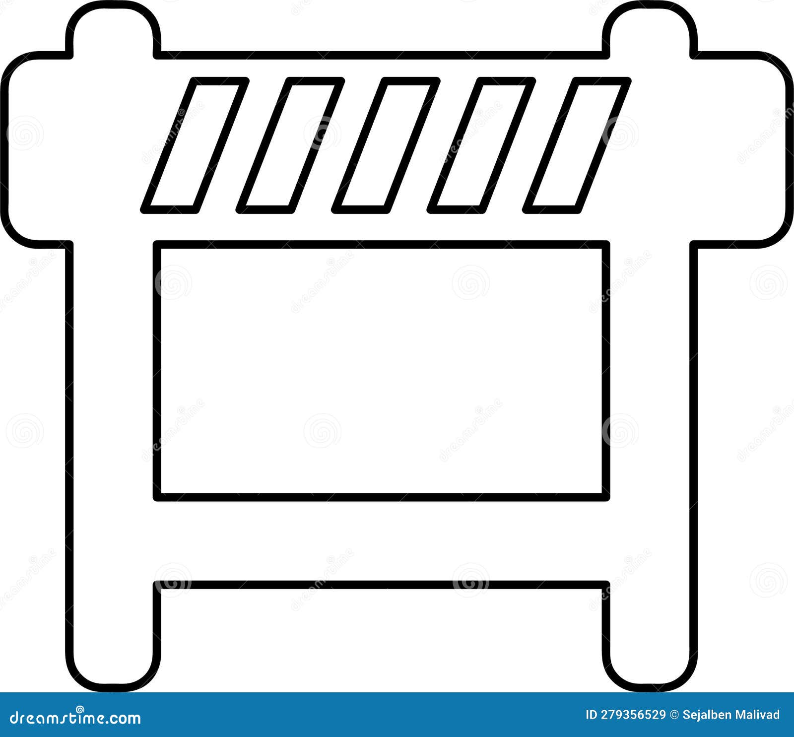 Roadblock Icon Vector Image Outline. Stock Vector - Illustration of ...