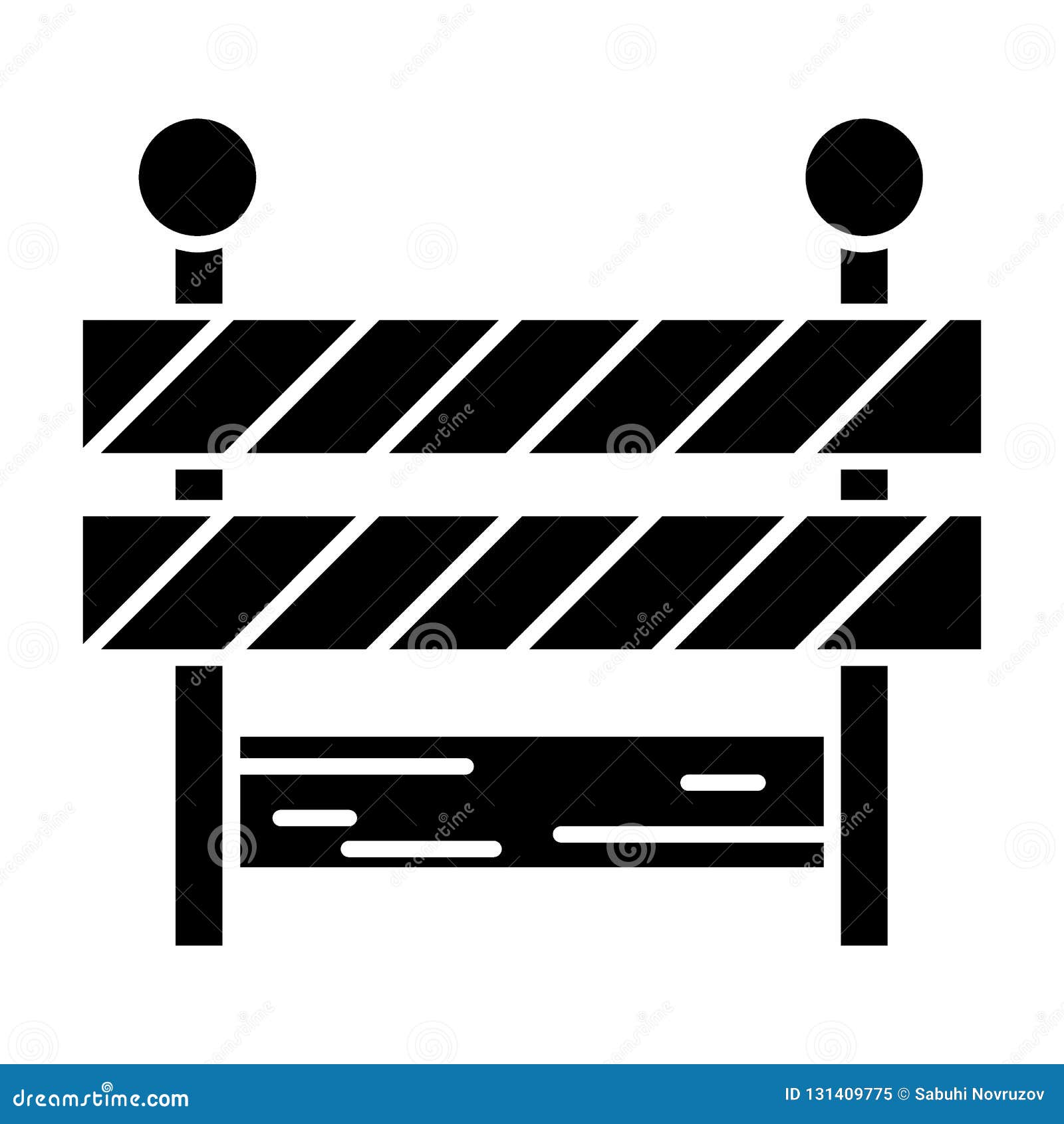 Roadblock Solid Icon. Barrier Vector Illustration Isolated on White ...