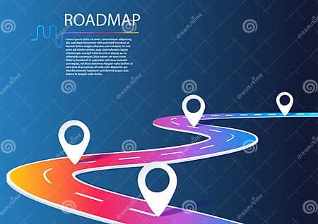 Roadmap Infographic with Milestones. Business Concept for Project ...