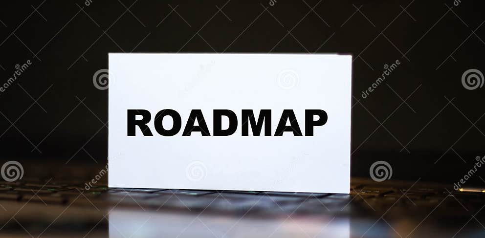 ROADMAP on the Background of the Off Computer Screen Stock Photo ...