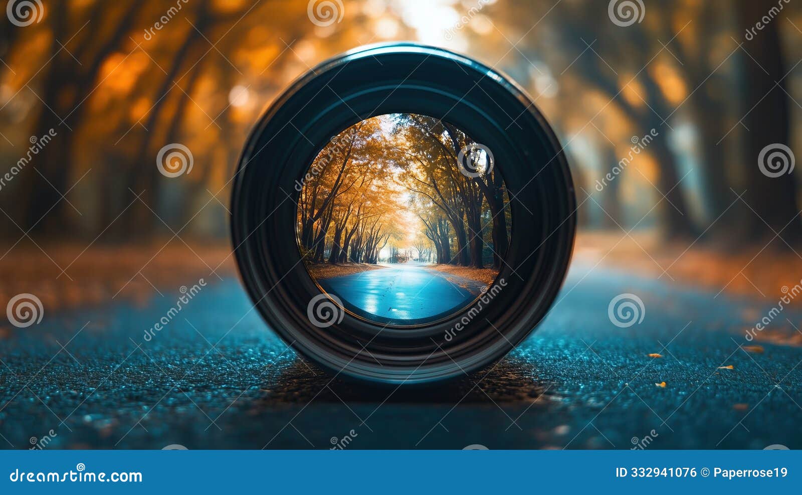A Roadmap Through A Blurry Camera Lens Stock Photography ...