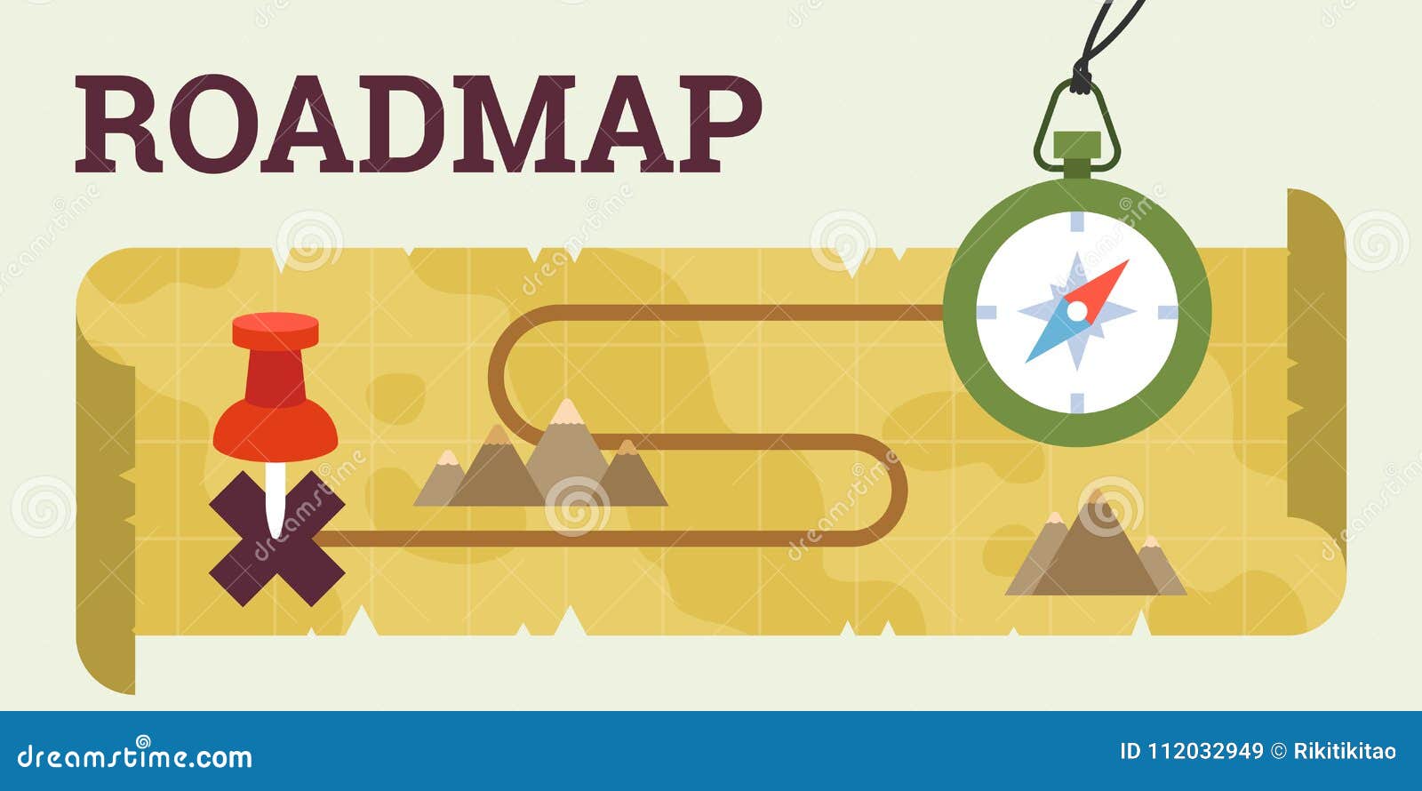 Roadmap with Compass and Map Stock Vector - Illustration of path ... Roadmap with Compass and Map Stock Vector - Illustration of path ...