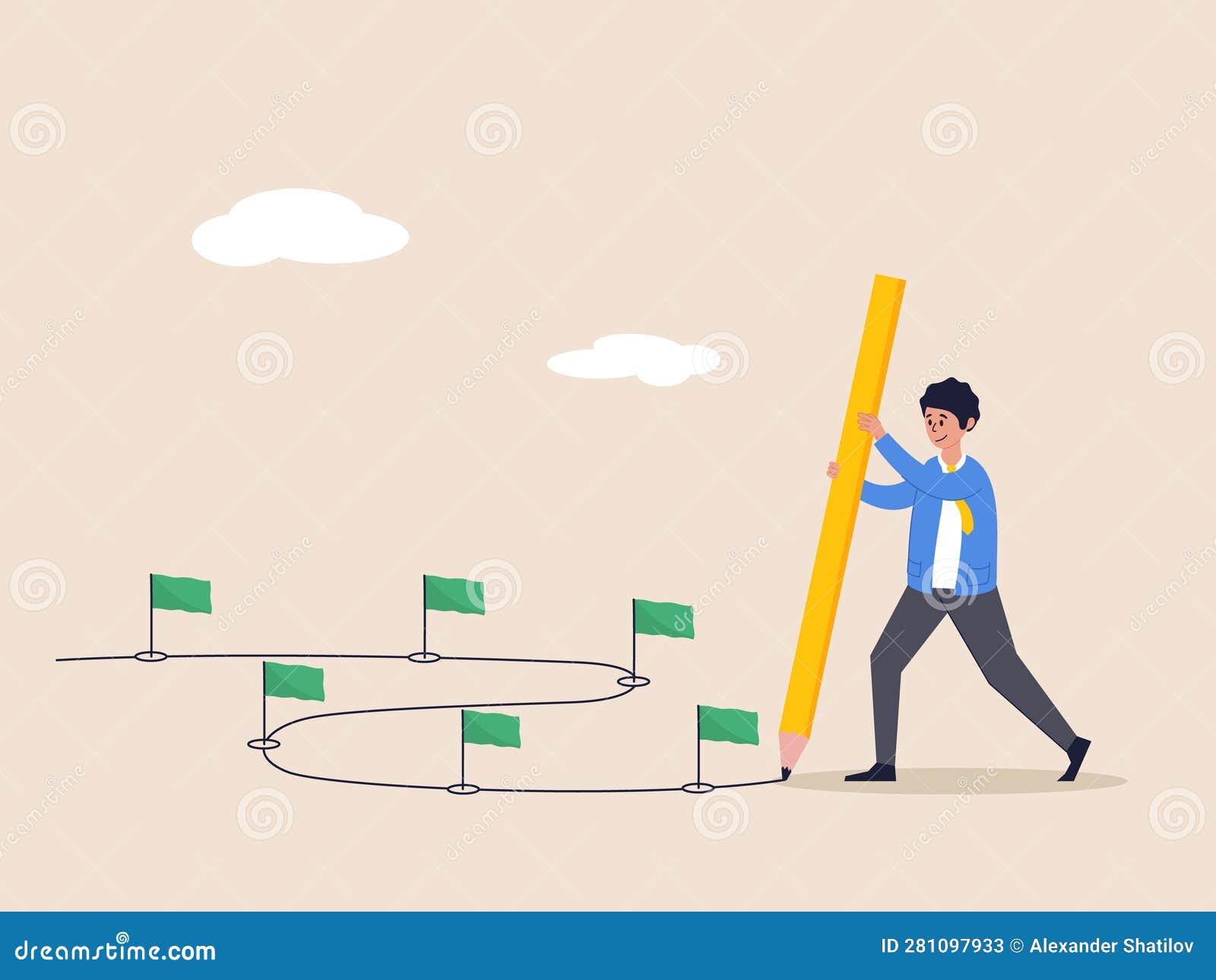 Roadmap Concept. Workflow or Working Process, Project Progress ...