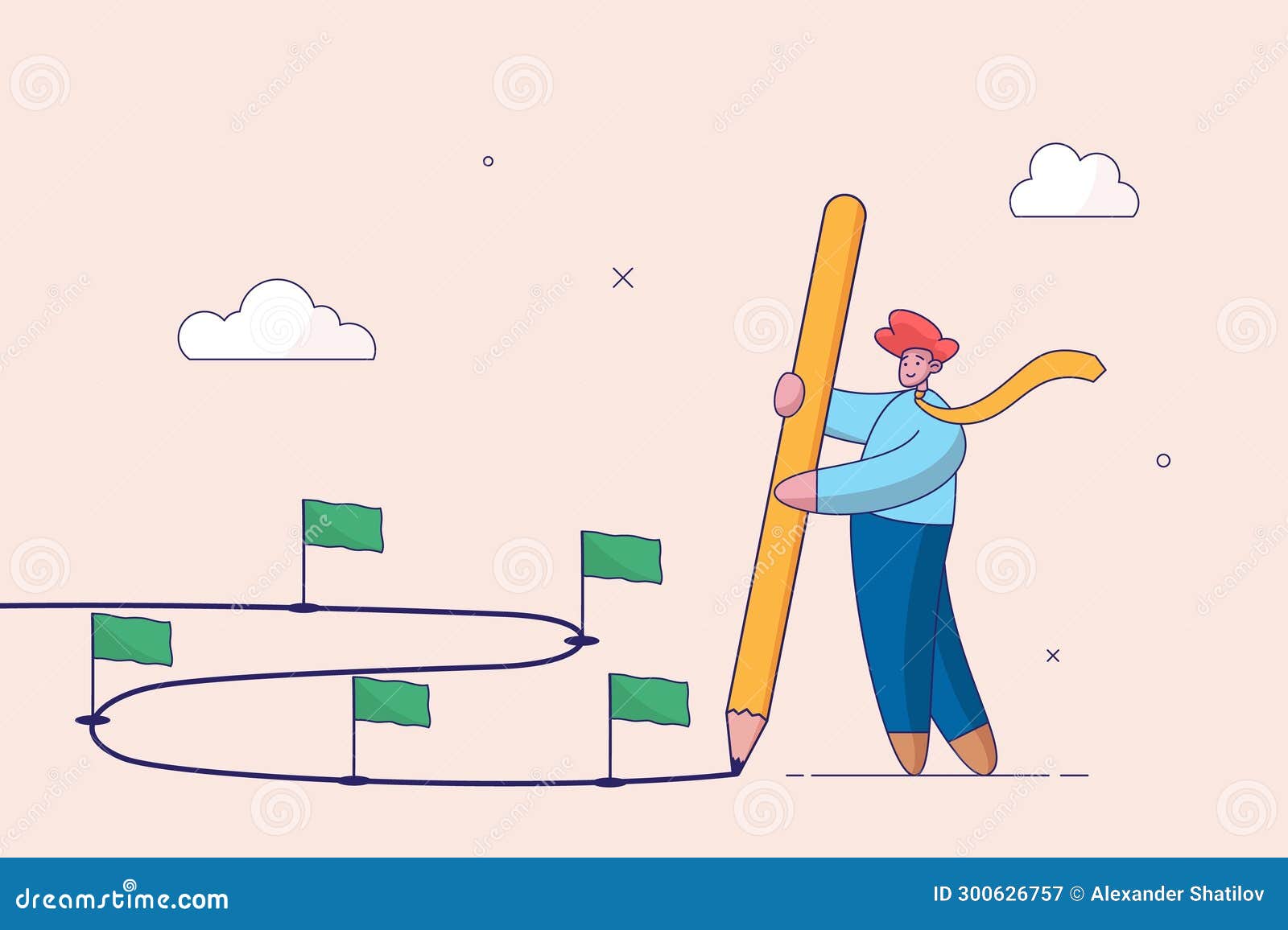 Roadmap Concept. Workflow or Working Process, Project Progress ...