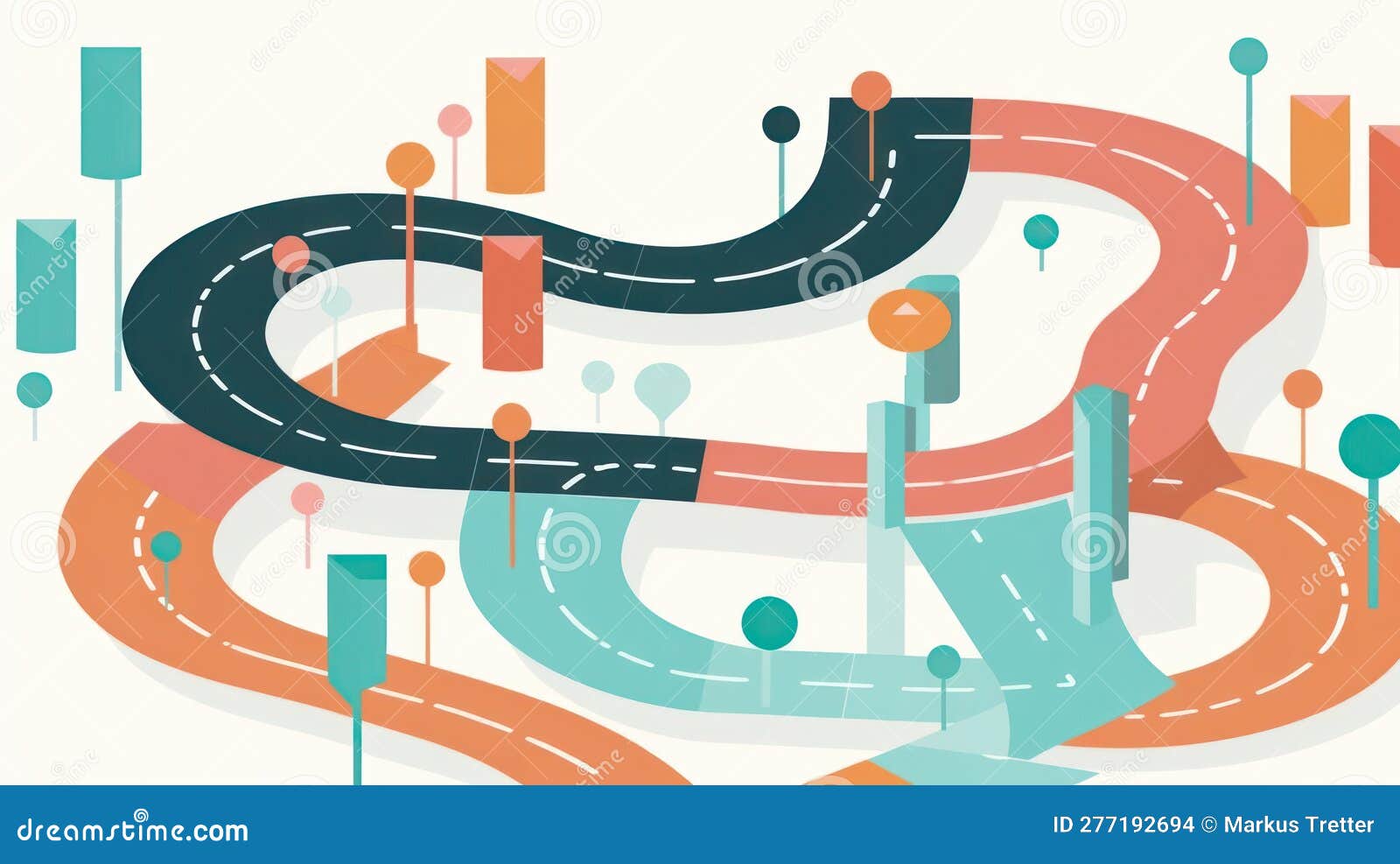A Roadmap Icon Representing the Strategic Planning and Implementation ...