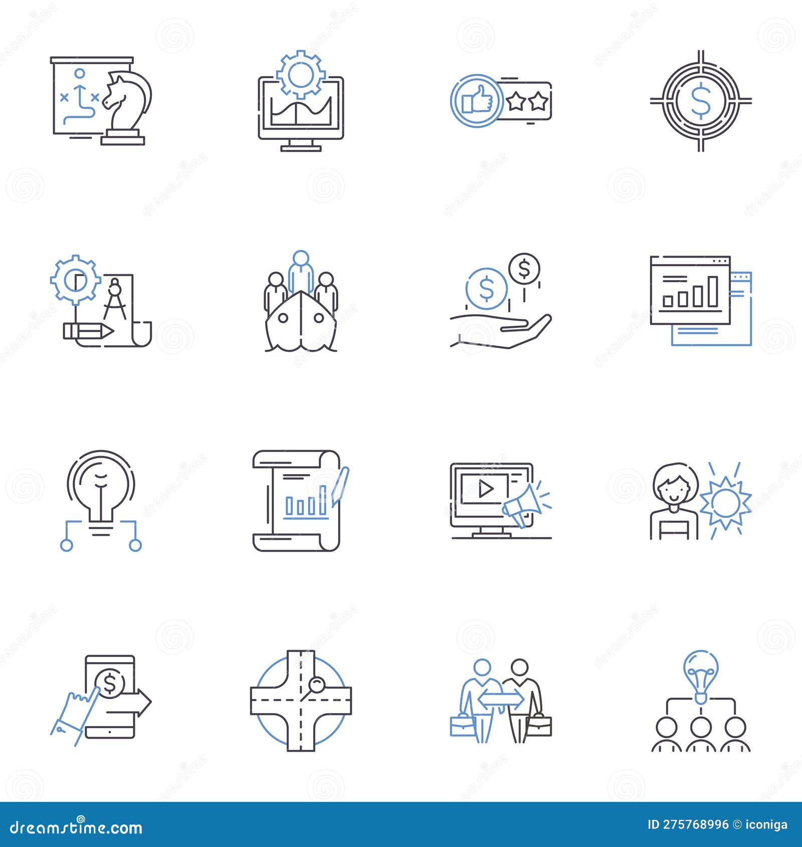 Roadmap Line Icons Collection. Guidance, Plan, Strategy, Direction ...