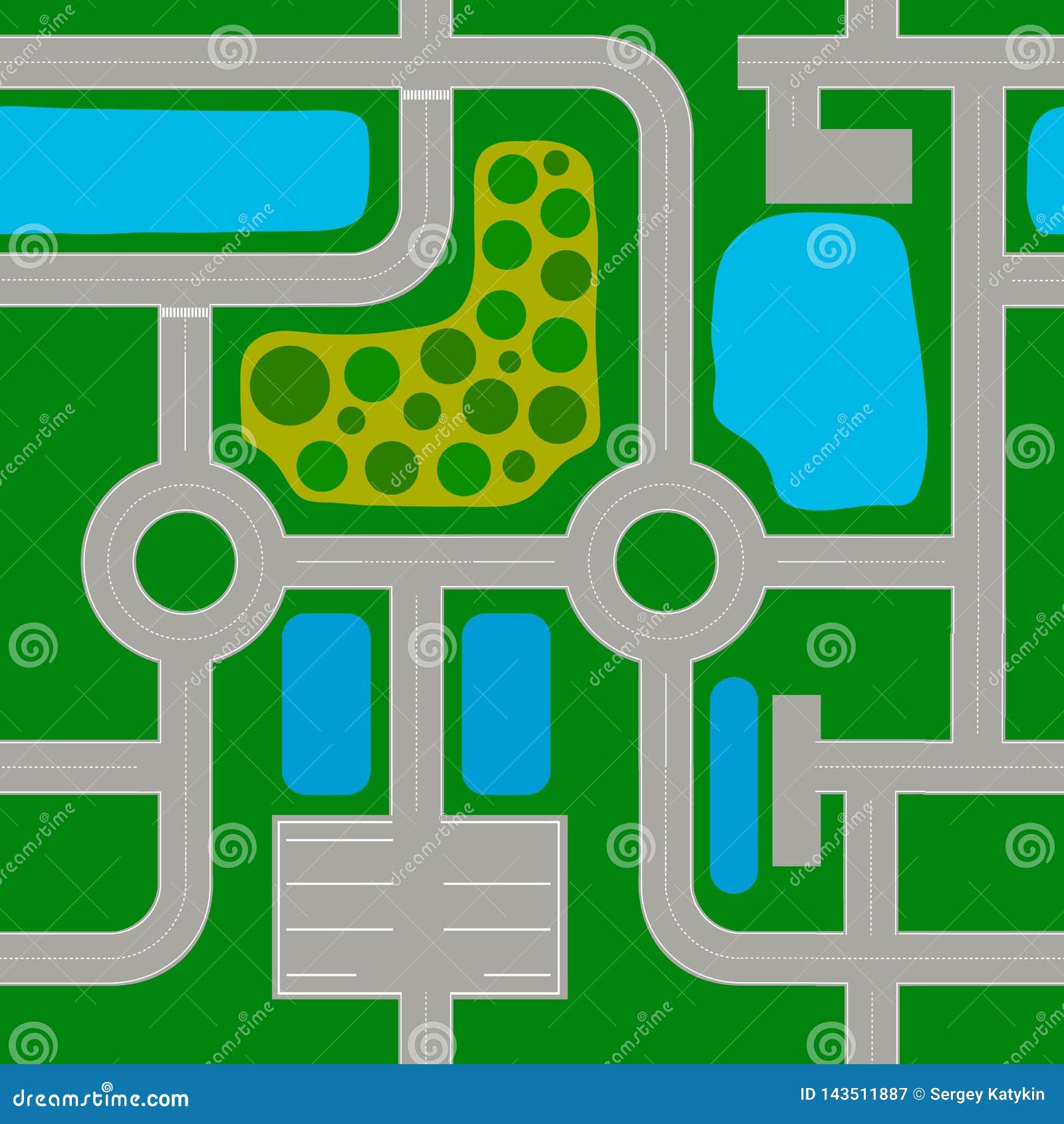 Roadmap Made Up of Standard Elements. Highways, Intersections ...