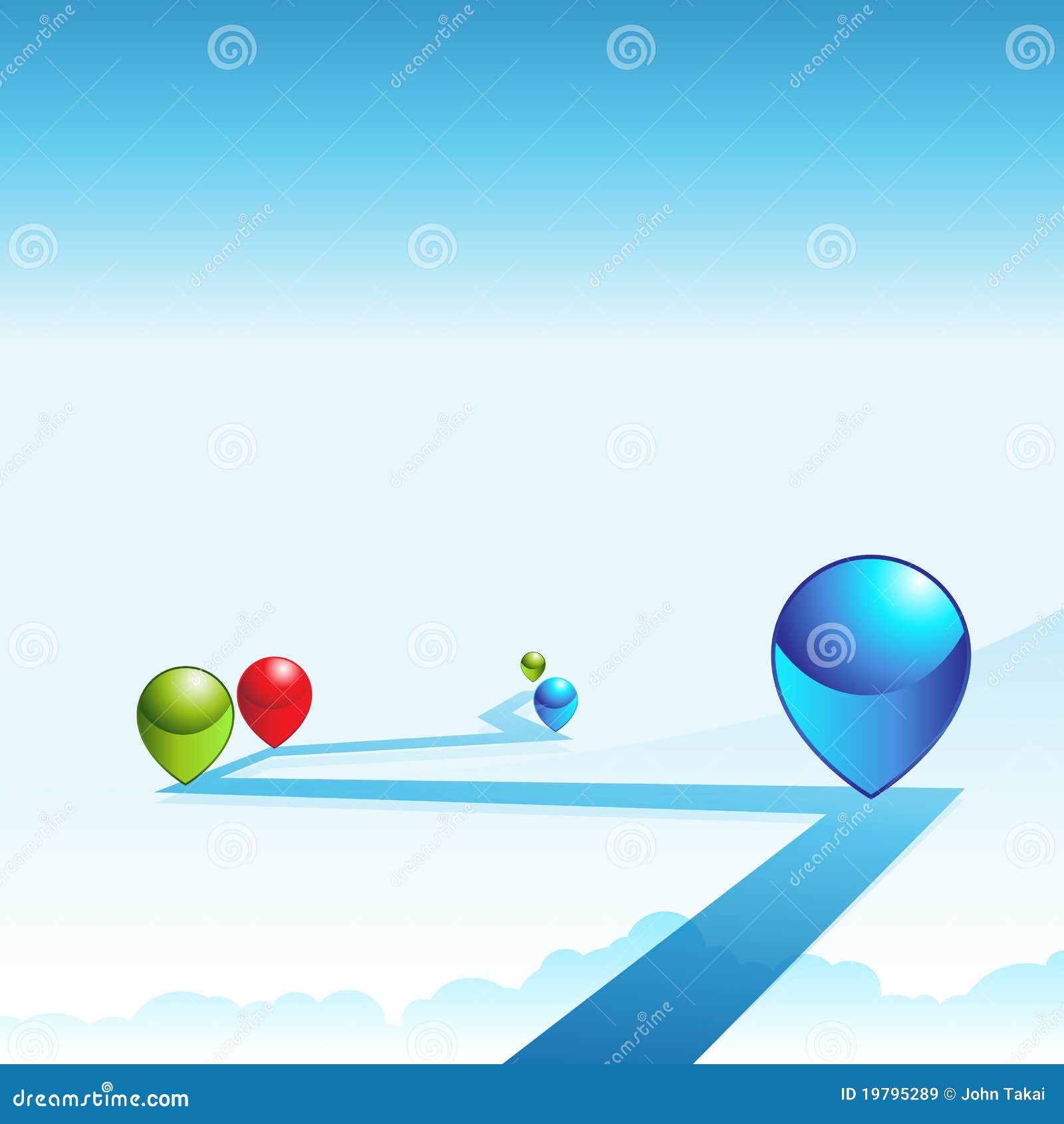 Roadmap in the Sky stock vector. Illustration of copyspace - 19795289