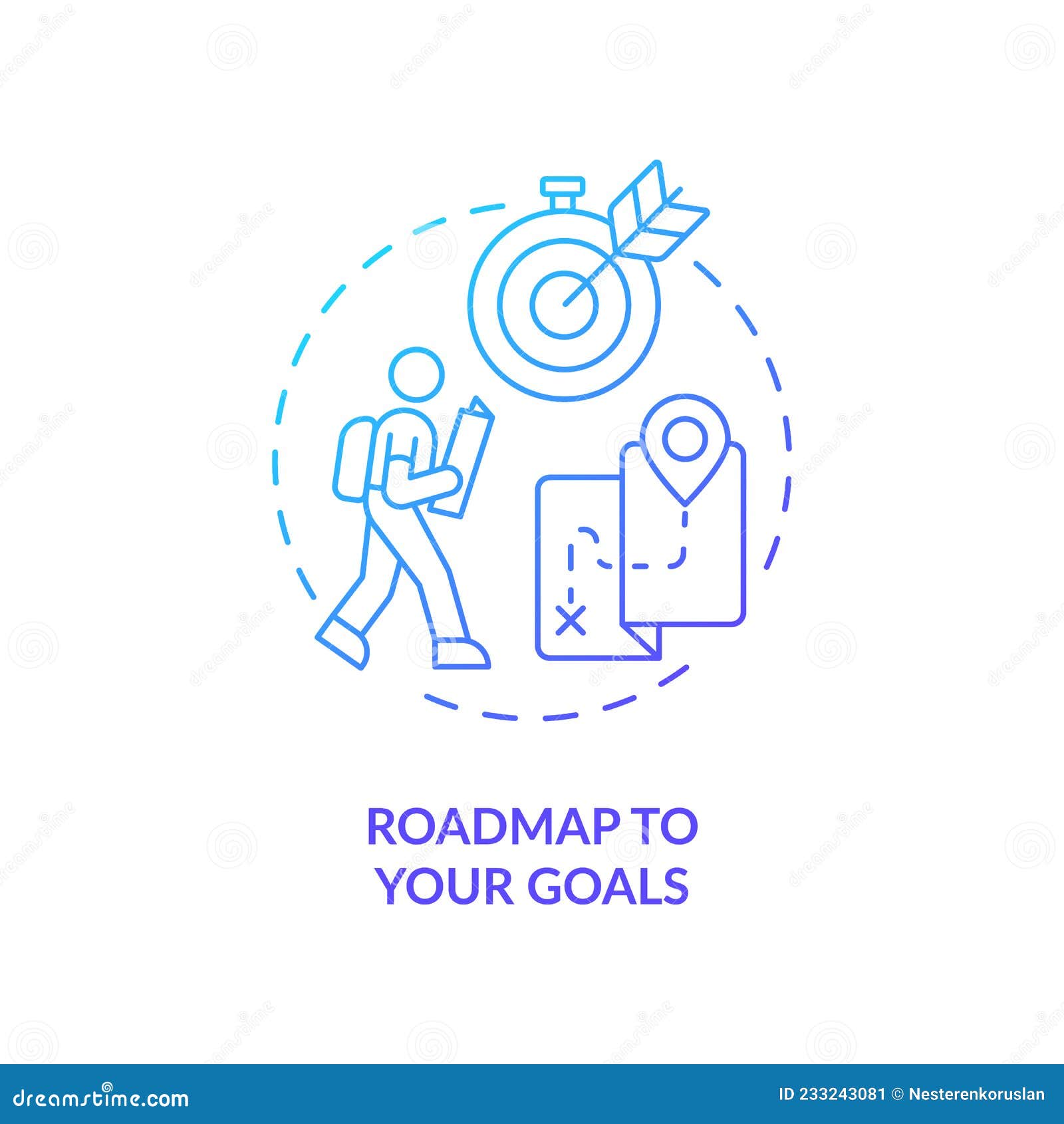 Roadmap To Your Goals Blue Gradient Concept Icon Stock Vector ... Roadmap To Your Goals Blue Gradient Concept Icon Stock Vector ...