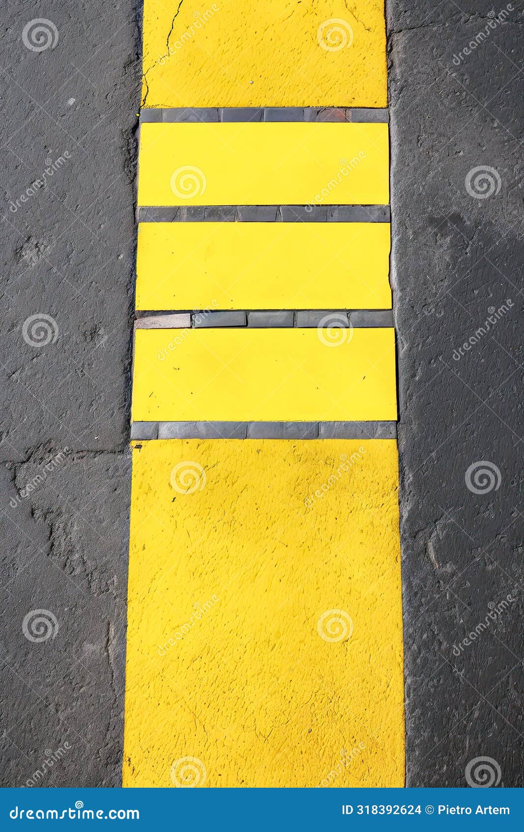 Roadmark Yellow Line on Asphalt Top View Stock Photo - Image of ...