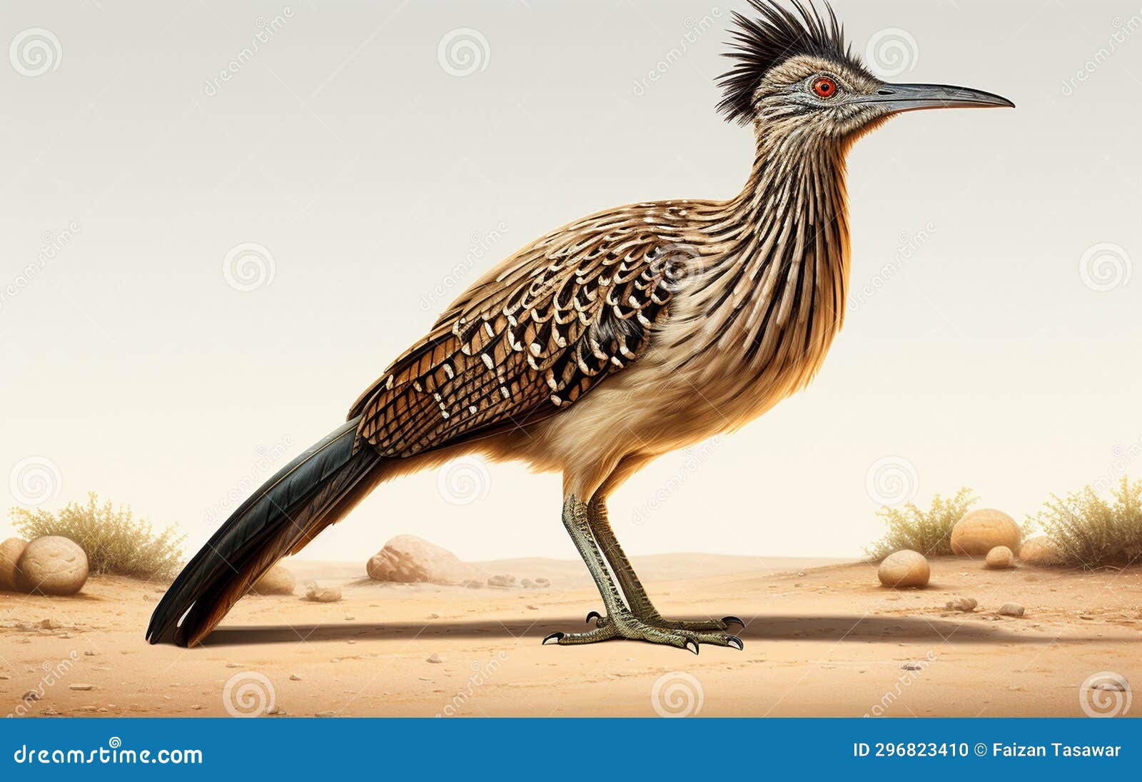 A Roadrunner Against a Plain White Backdrop -Generative Ai Stock Photo ...