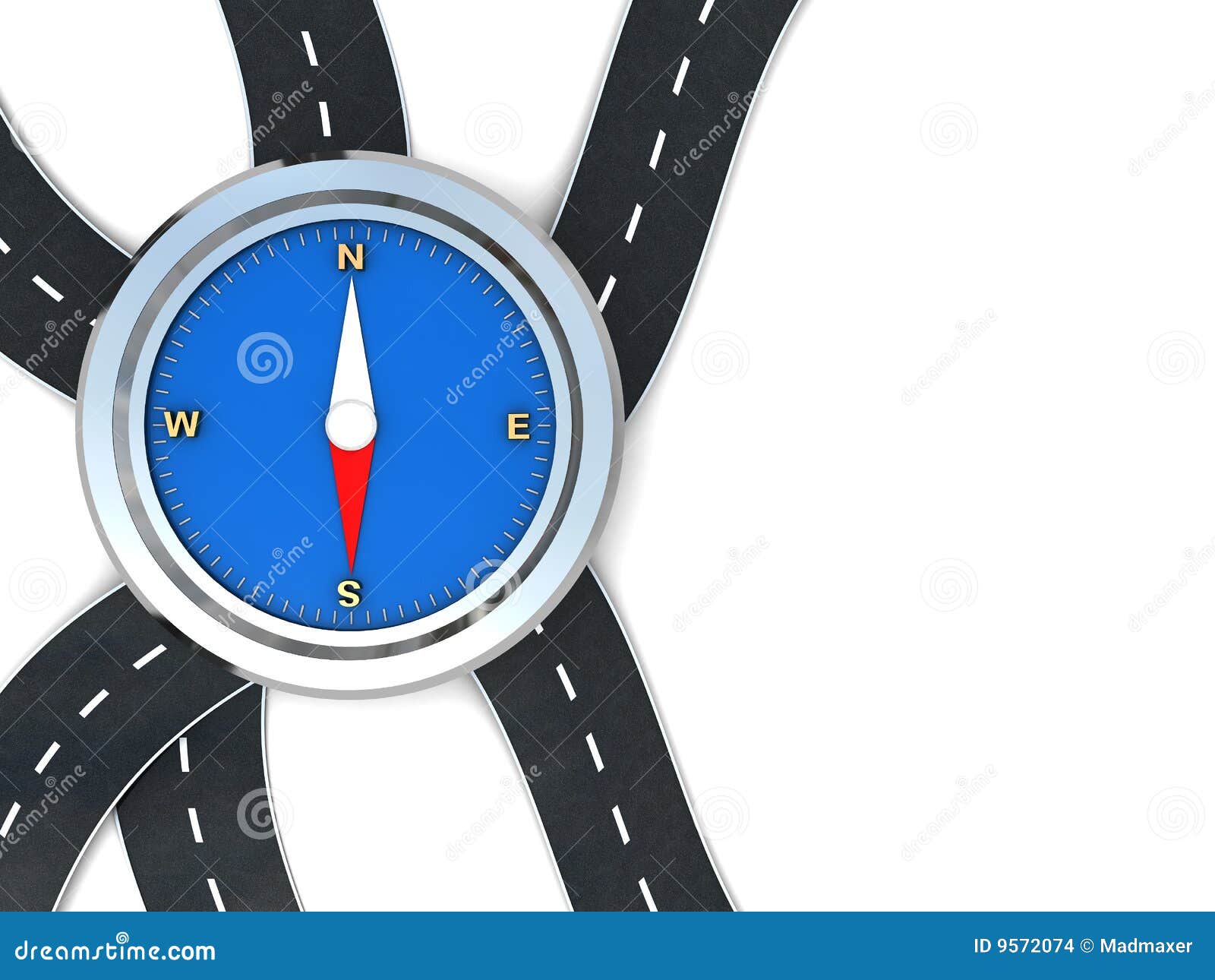 Roads and Compass Background Stock Illustration - Illustration of ...
