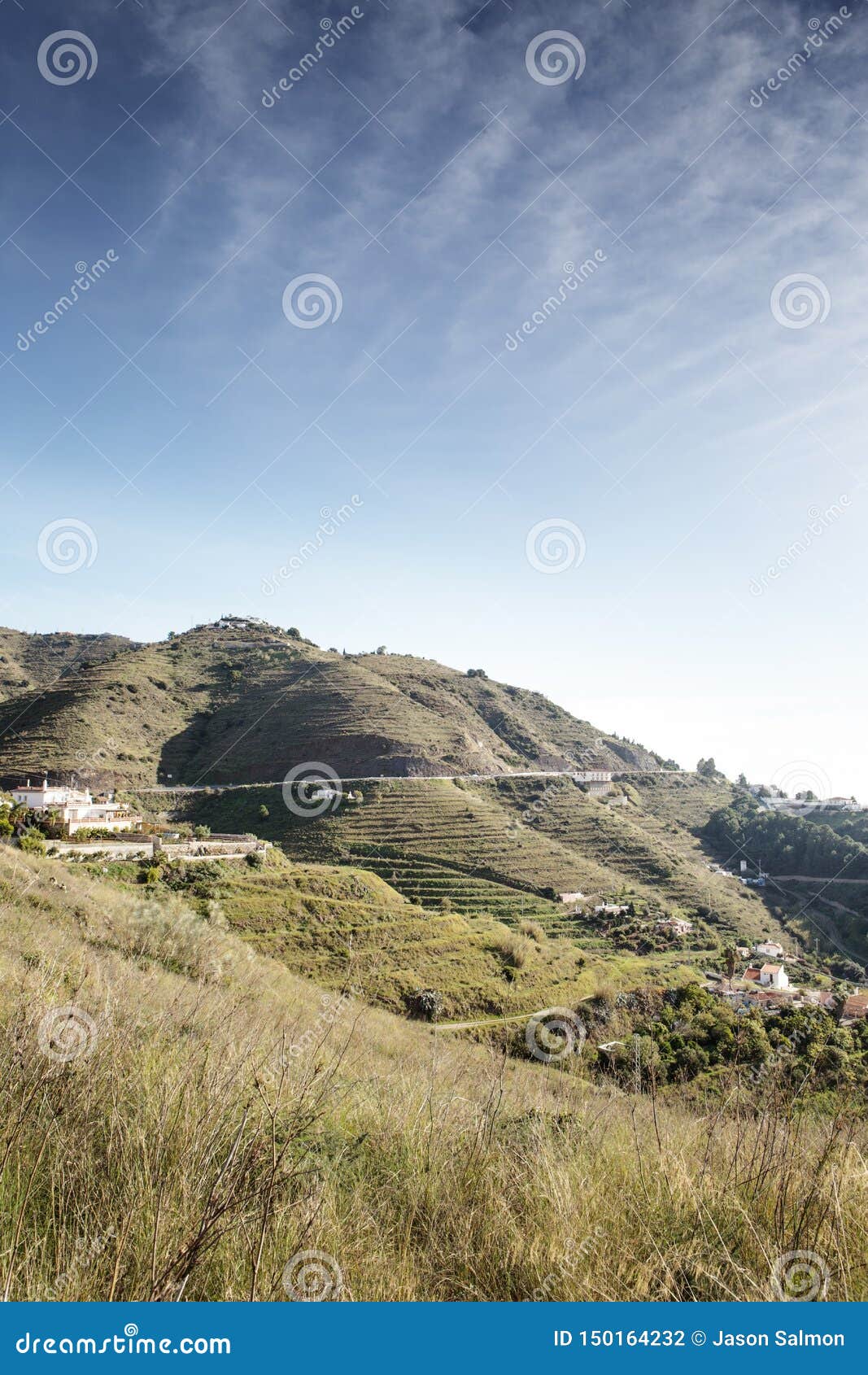 Roads and Houses on the Hillside Stock Photo - Image of road, mountain ...