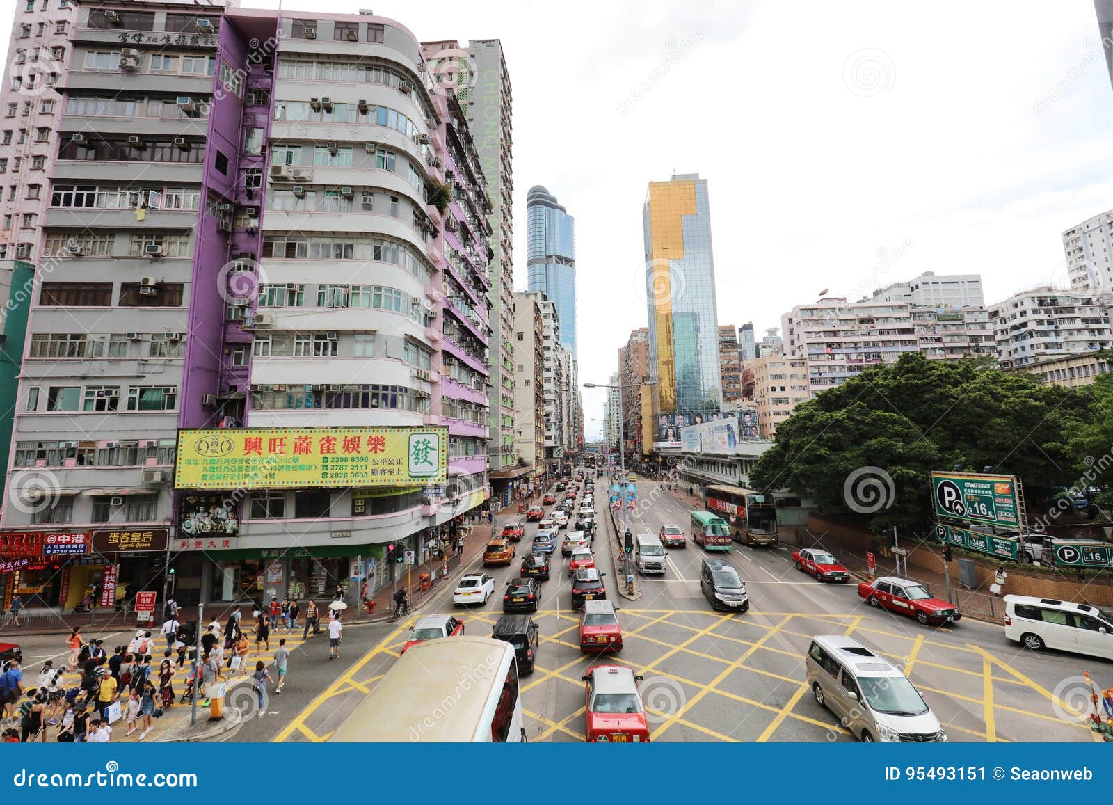 Roads in Mong Kok, Hong Kong with Normal Traffic. Editorial Photo ...