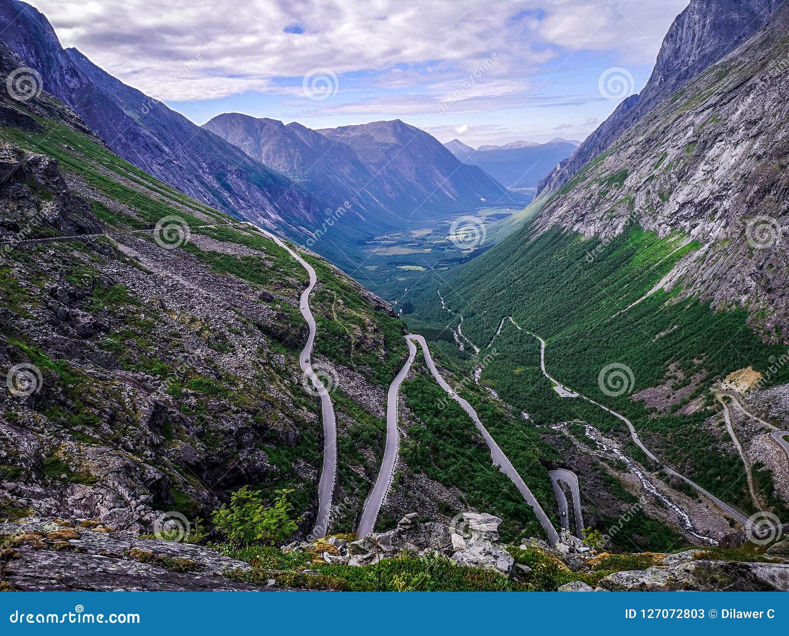 Trollstigen view Norway stock image. Image of roads - 127072803
