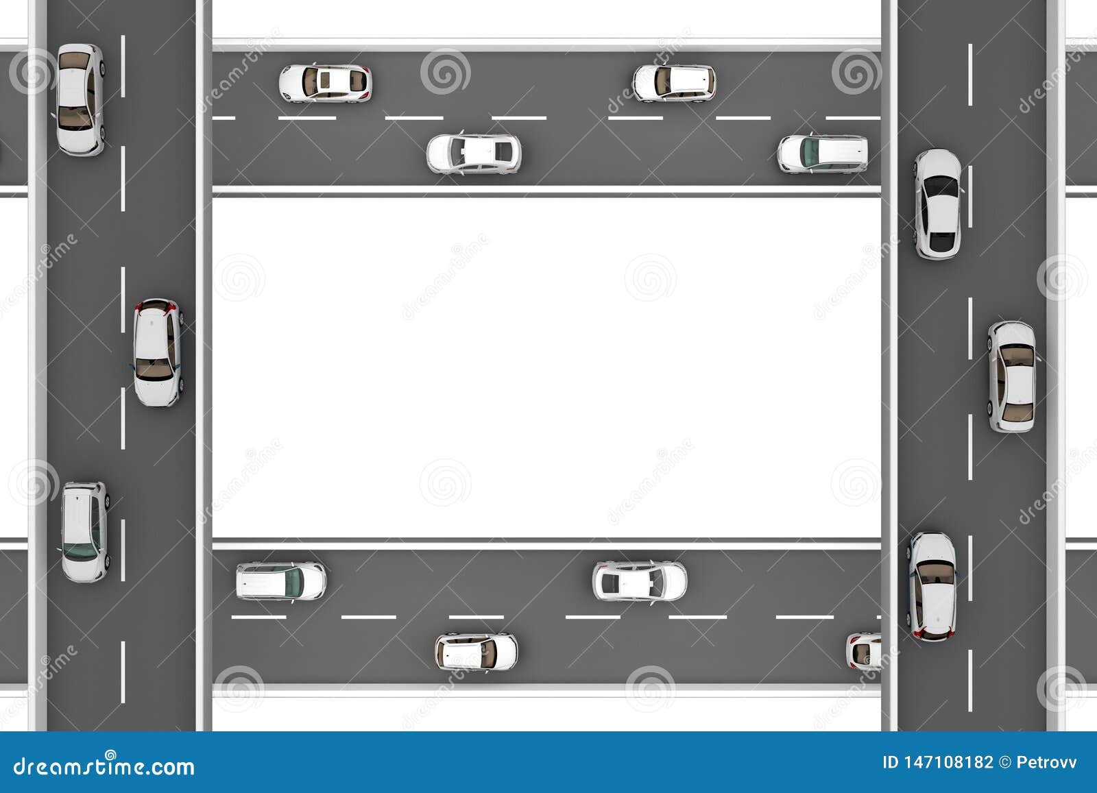 Roads at Right Angles at Different Heights Stock Illustration ...
