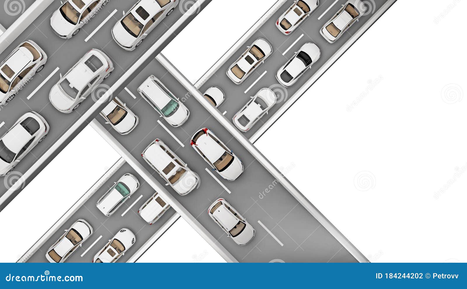 Roads at Right Angles at Different Heights Stock Illustration ...