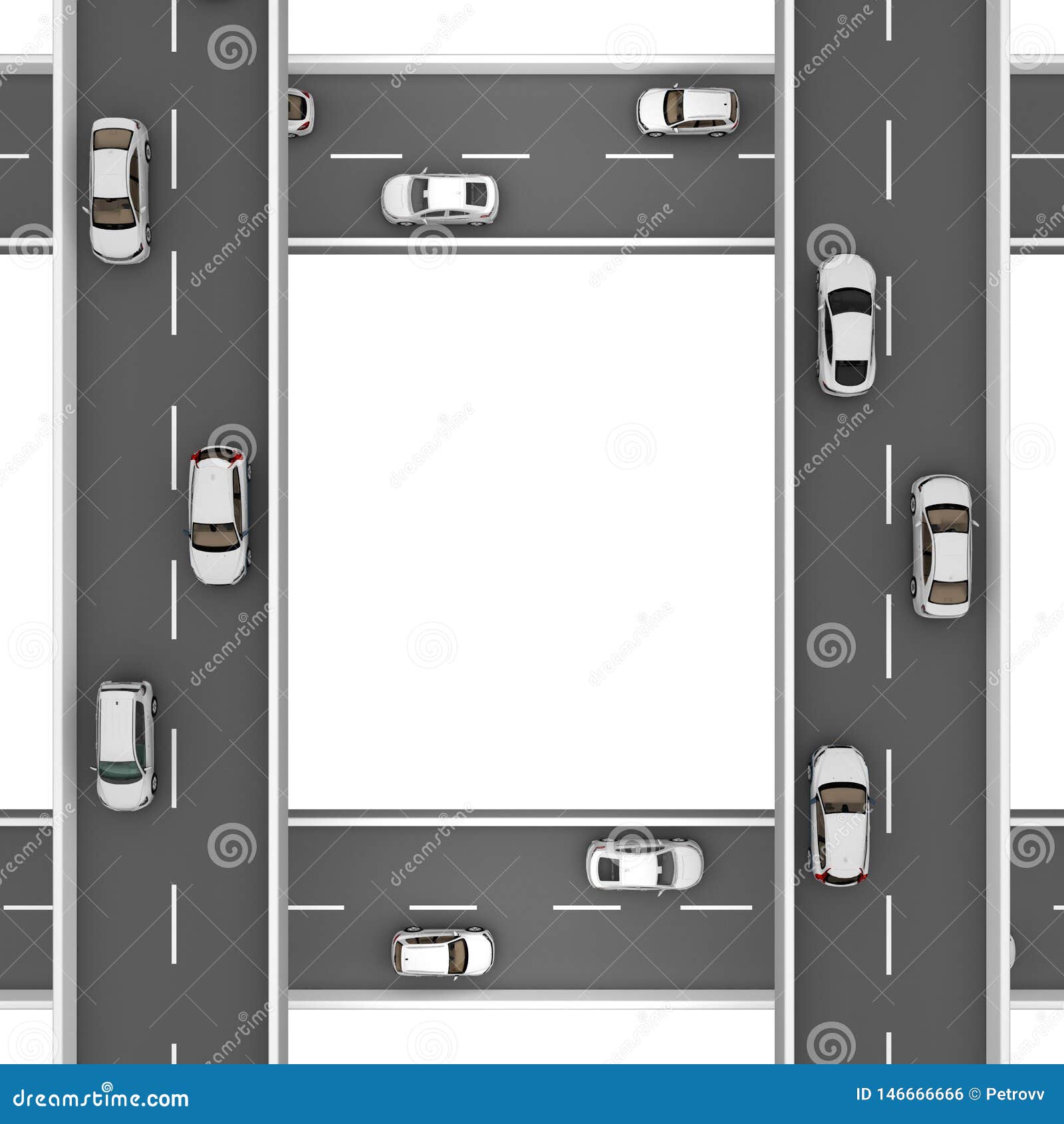 Roads at Right Angles at Different Heights Stock Illustration ...