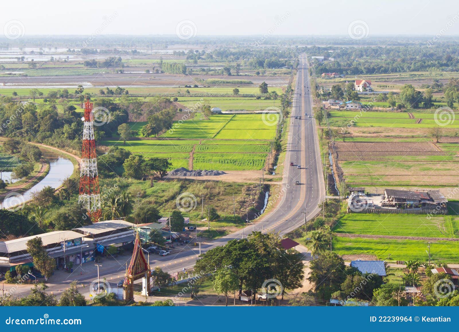 Roads in rural areas. stock photo. Image of field, aerial - 22239964