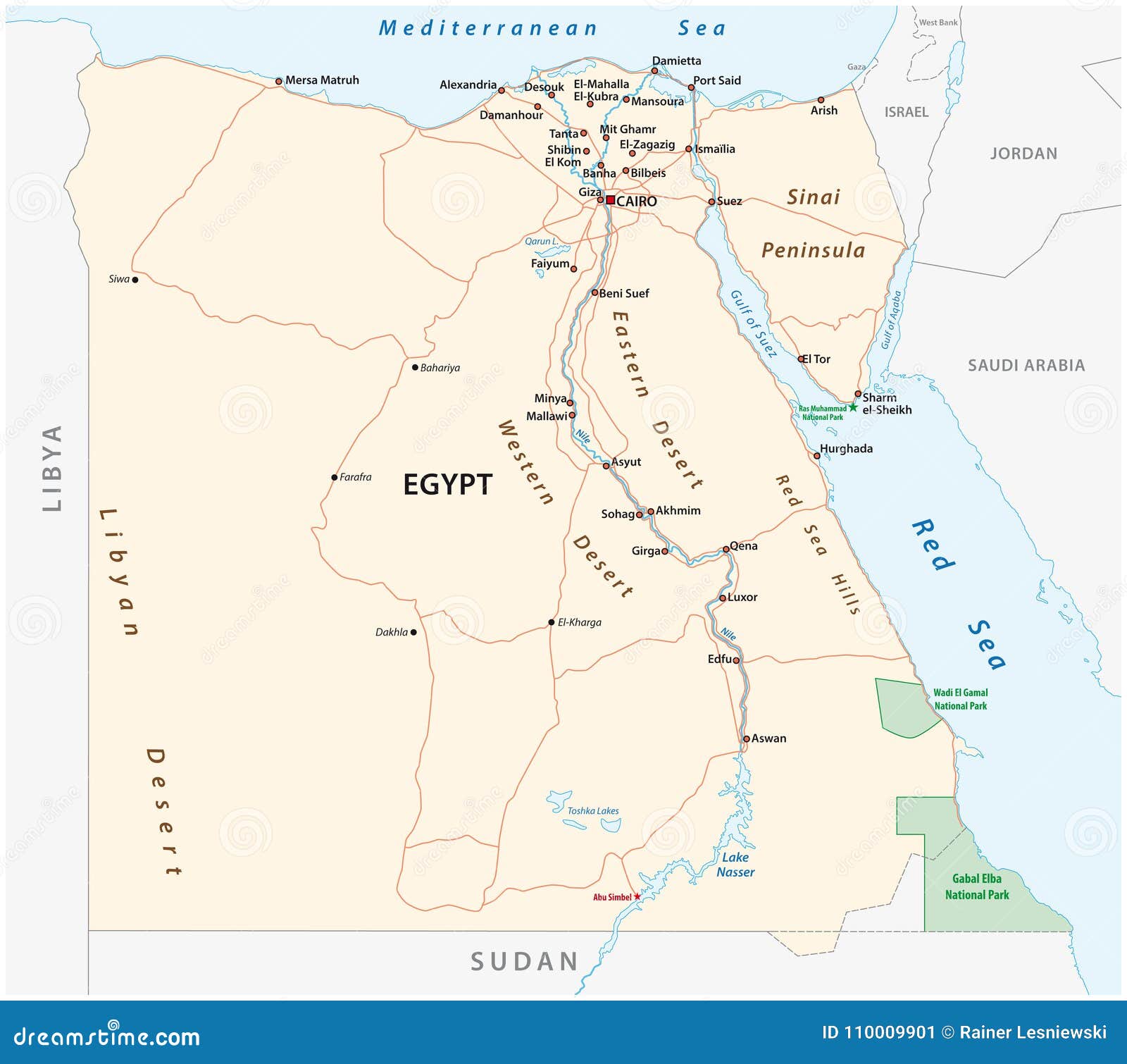 Roads Vector Map of the Arab Republic of Egypt Stock Vector ... Roads Vector Map of the Arab Republic of Egypt Stock Vector ...