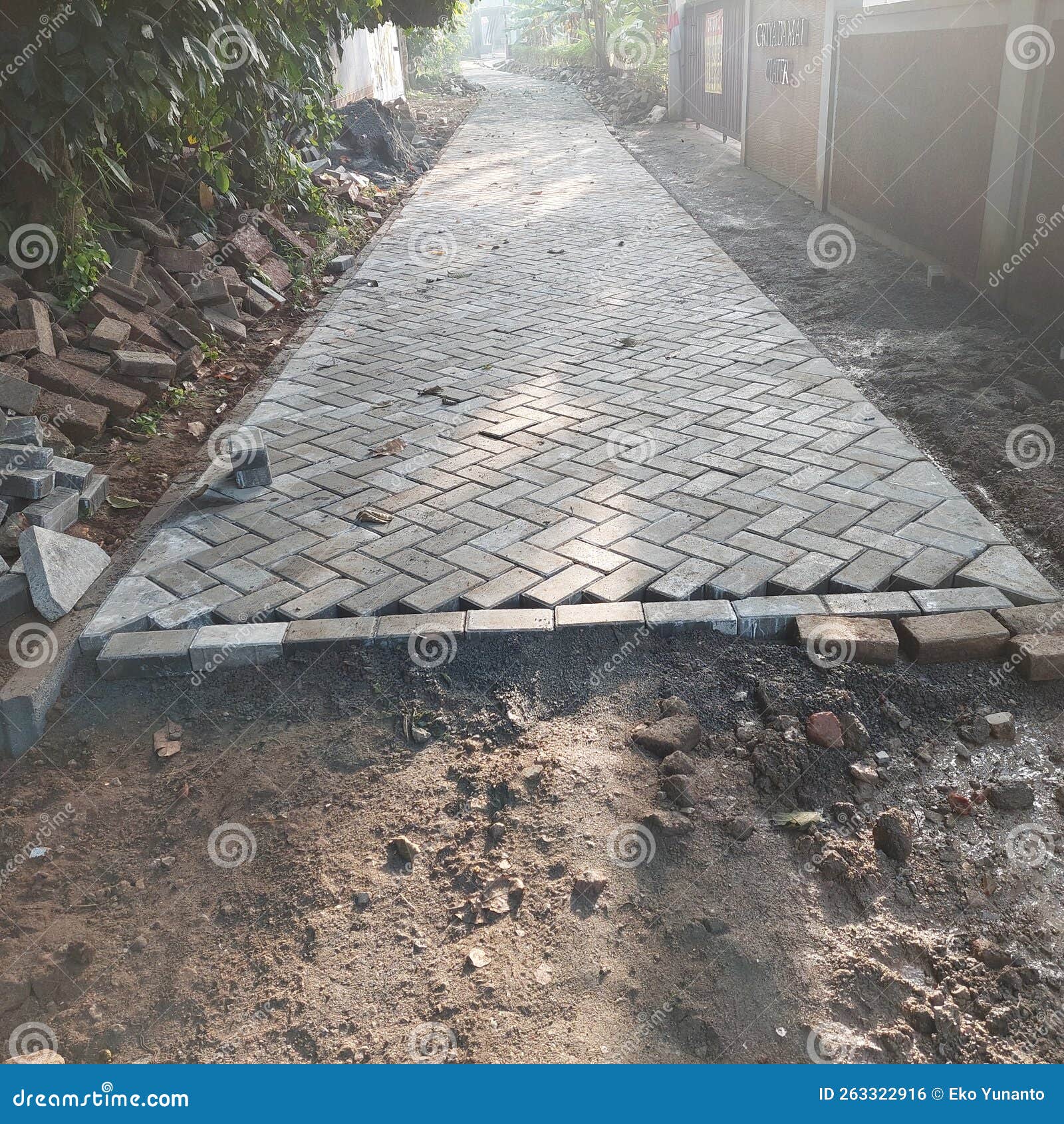 The Roads in the Village are Being Built Stock Photo - Image of floor ...