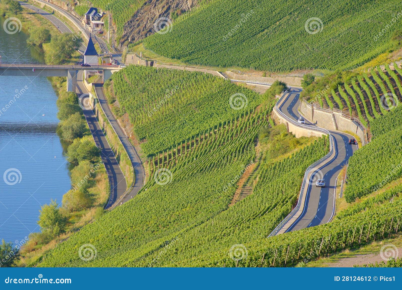 Roads in a vineyard stock photo. Image of tower, slope - 28124612