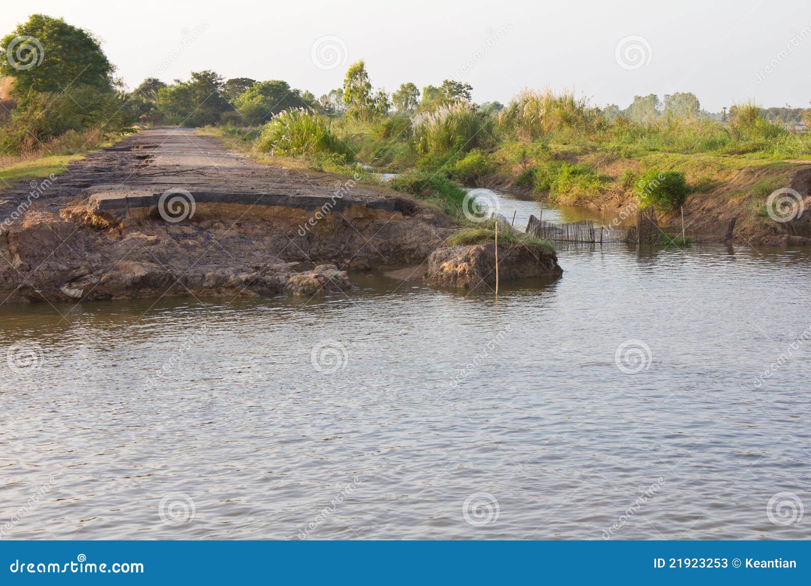 Roads with water erosion. stock image. Image of damage - 21923253