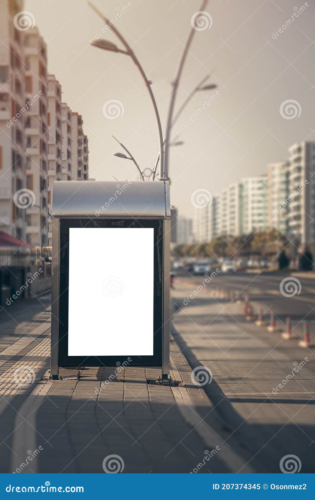 Roadside Advertisement Board, Mockup Isolated White Stock Image - Image ...