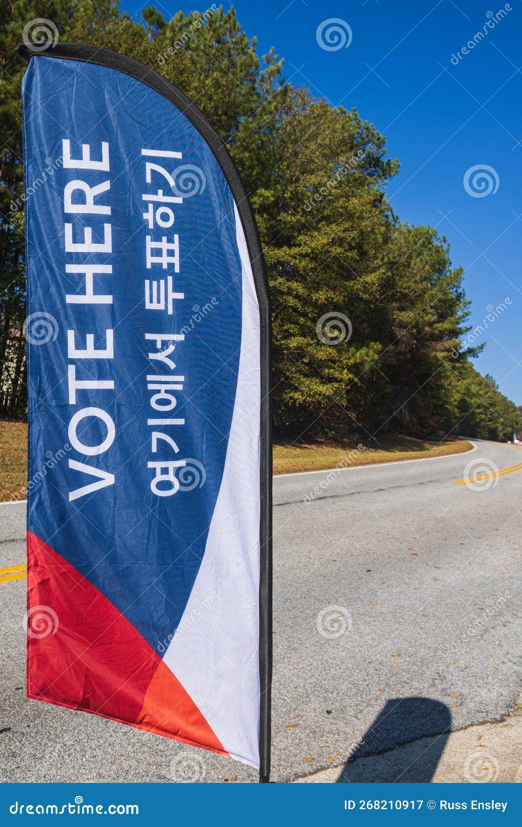 Roadside Banner at Voting Precinct Says Vote Here Editorial Photography ...