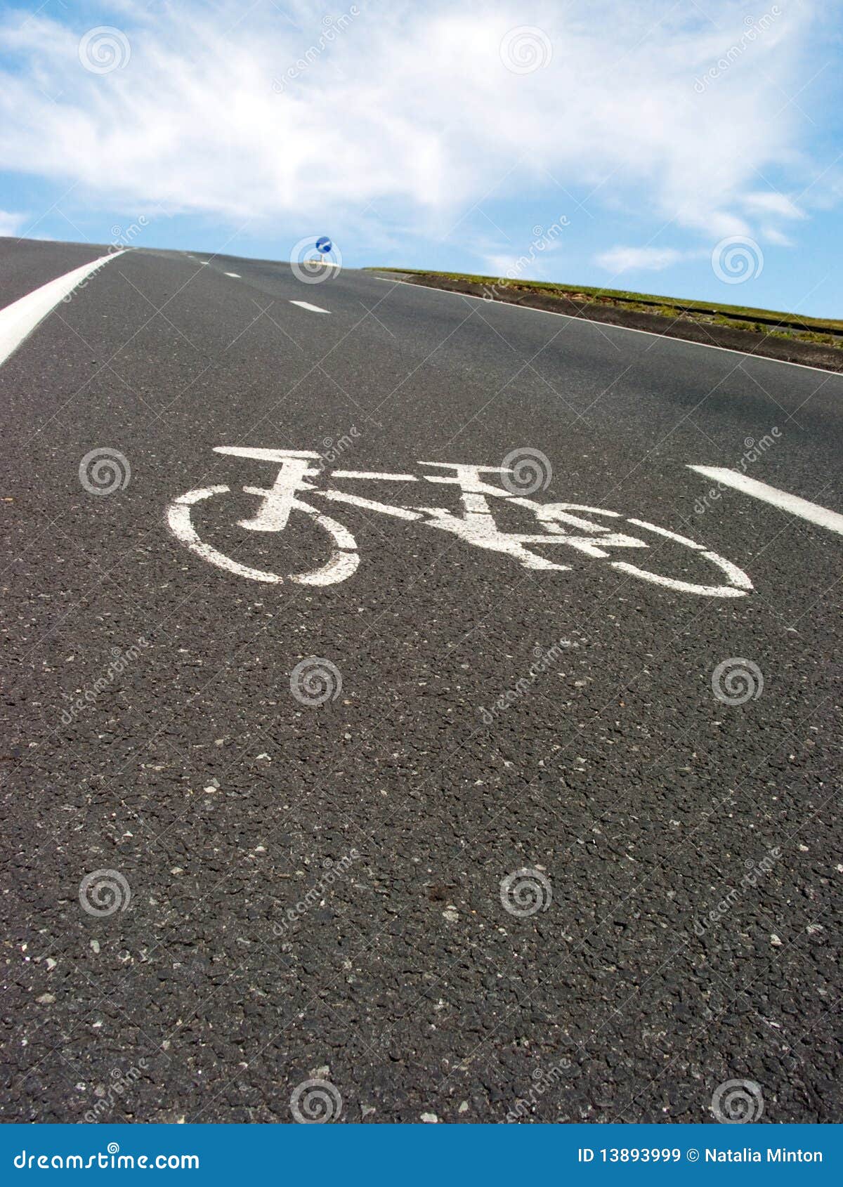 Roadside Bicycle Lane Mark Close-up Stock Image - Image of cycle, lane ...