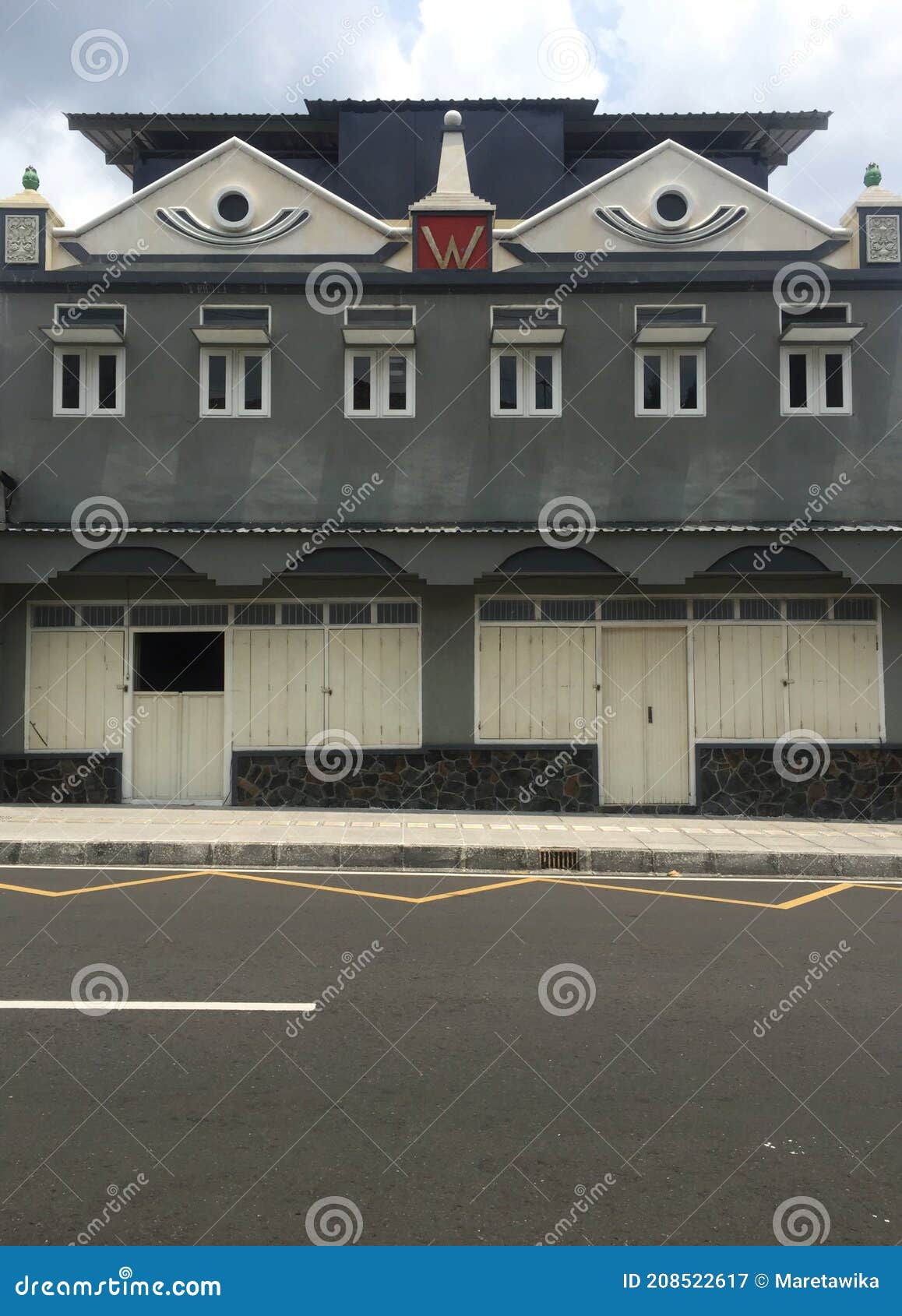 Roadside buildings stock image. Image of store, minimalist - 208522617
