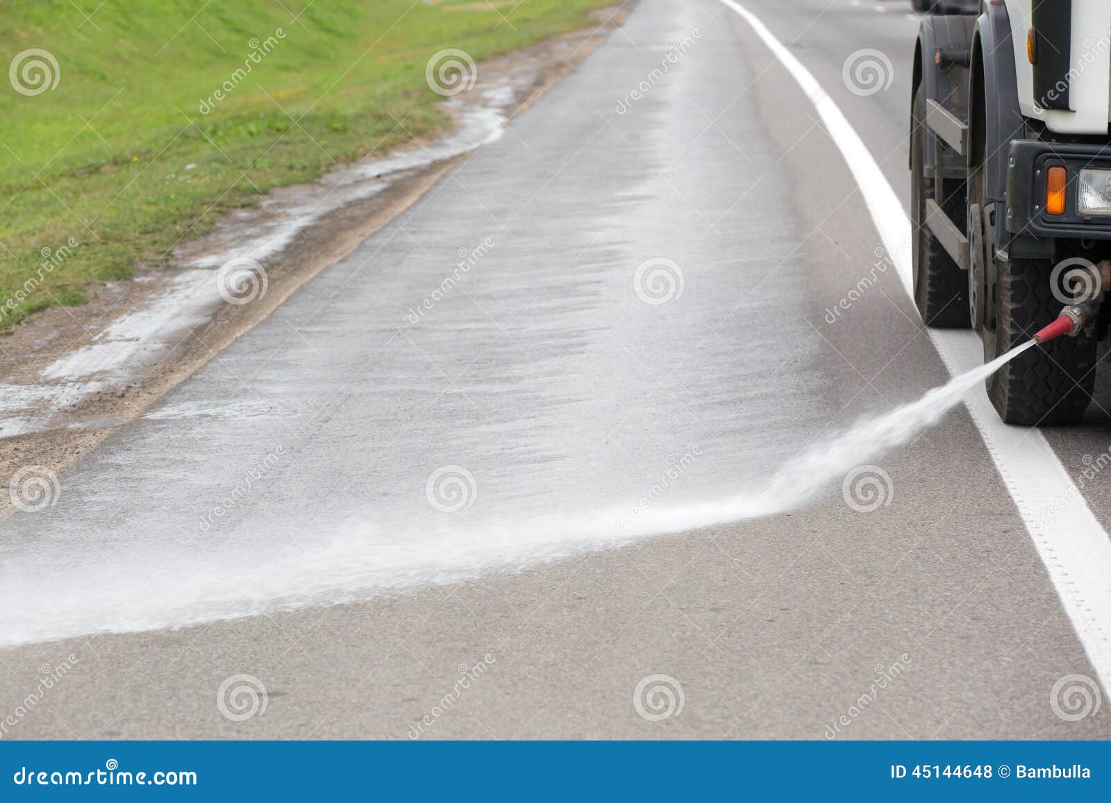 Roadside Cleaning with Water Jet Stock Photo - Image of pressure ...