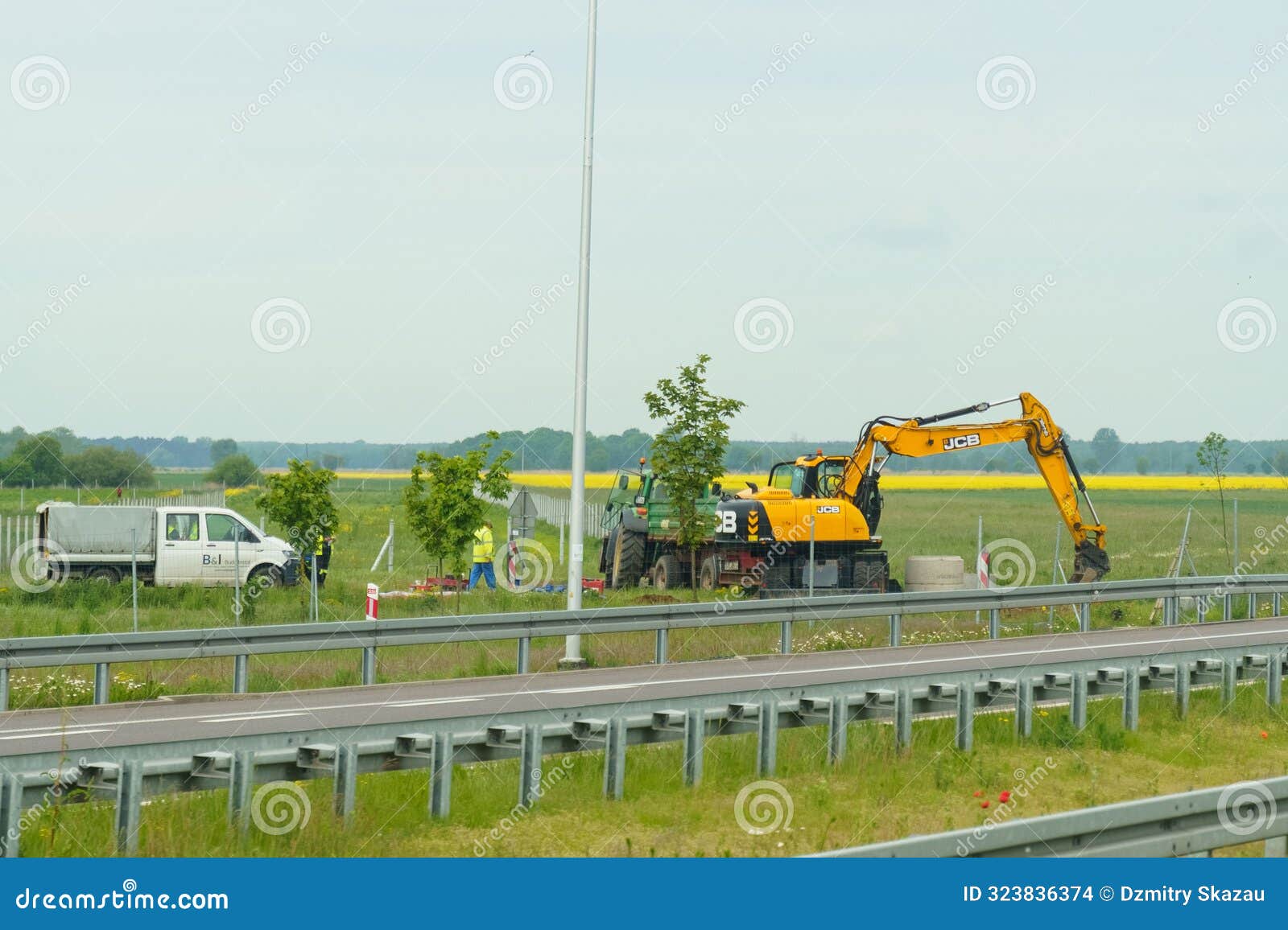 Roadside Construction Work in Progress during Daylight Editorial Stock ...