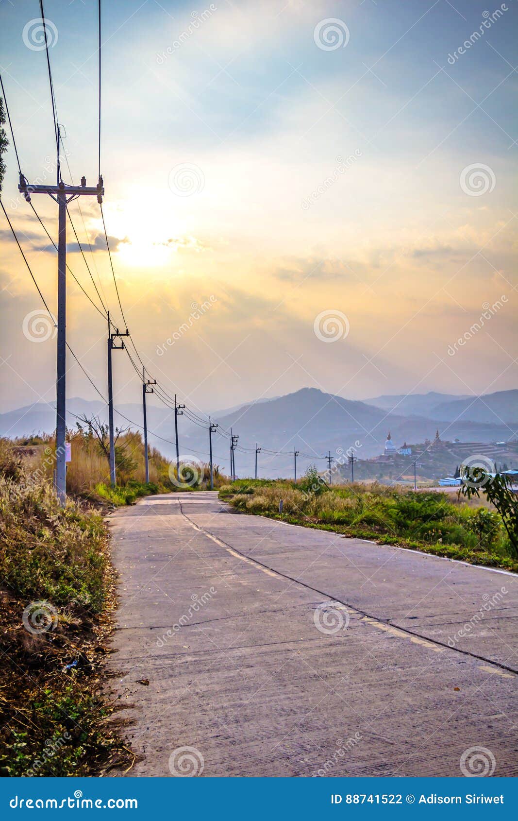 Roadside electricity pole stock photo. Image of mountain - 88741522