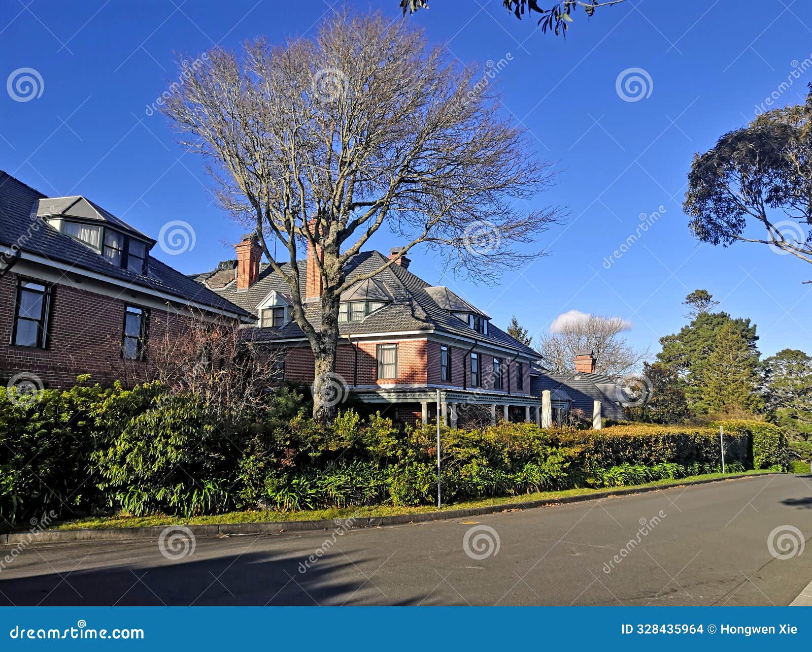 A Roadside House Basking in the Winter Sun Stock Photo - Image of ...