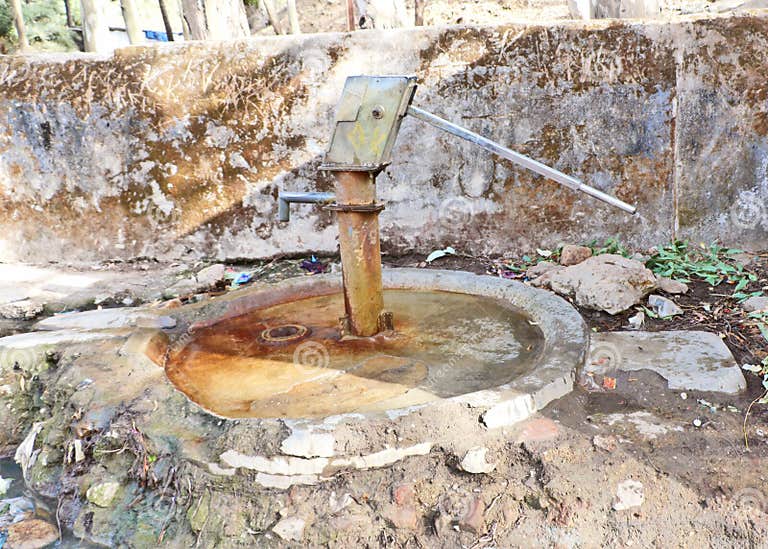 Roadside Install Hand Pump Which Pull Out Underground Stock Image ...
