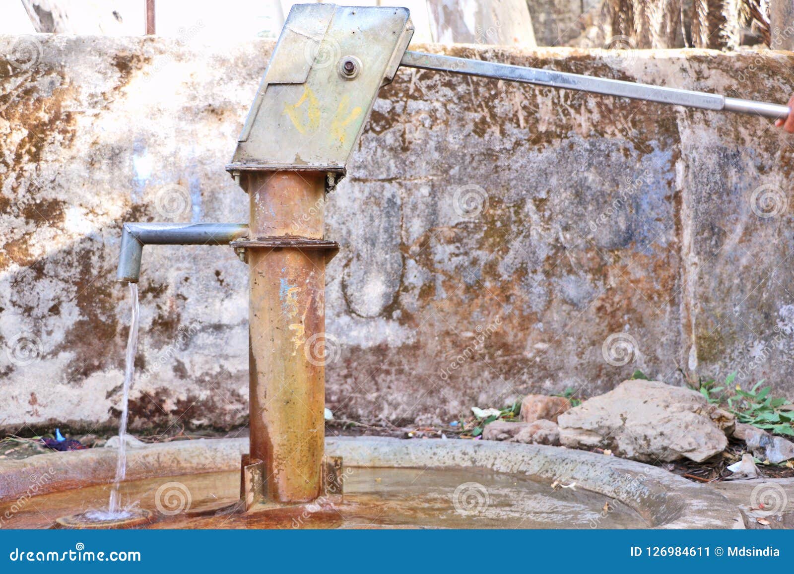 Roadside Install Hand Pump Which Pull Out Underground Stock Image ...
